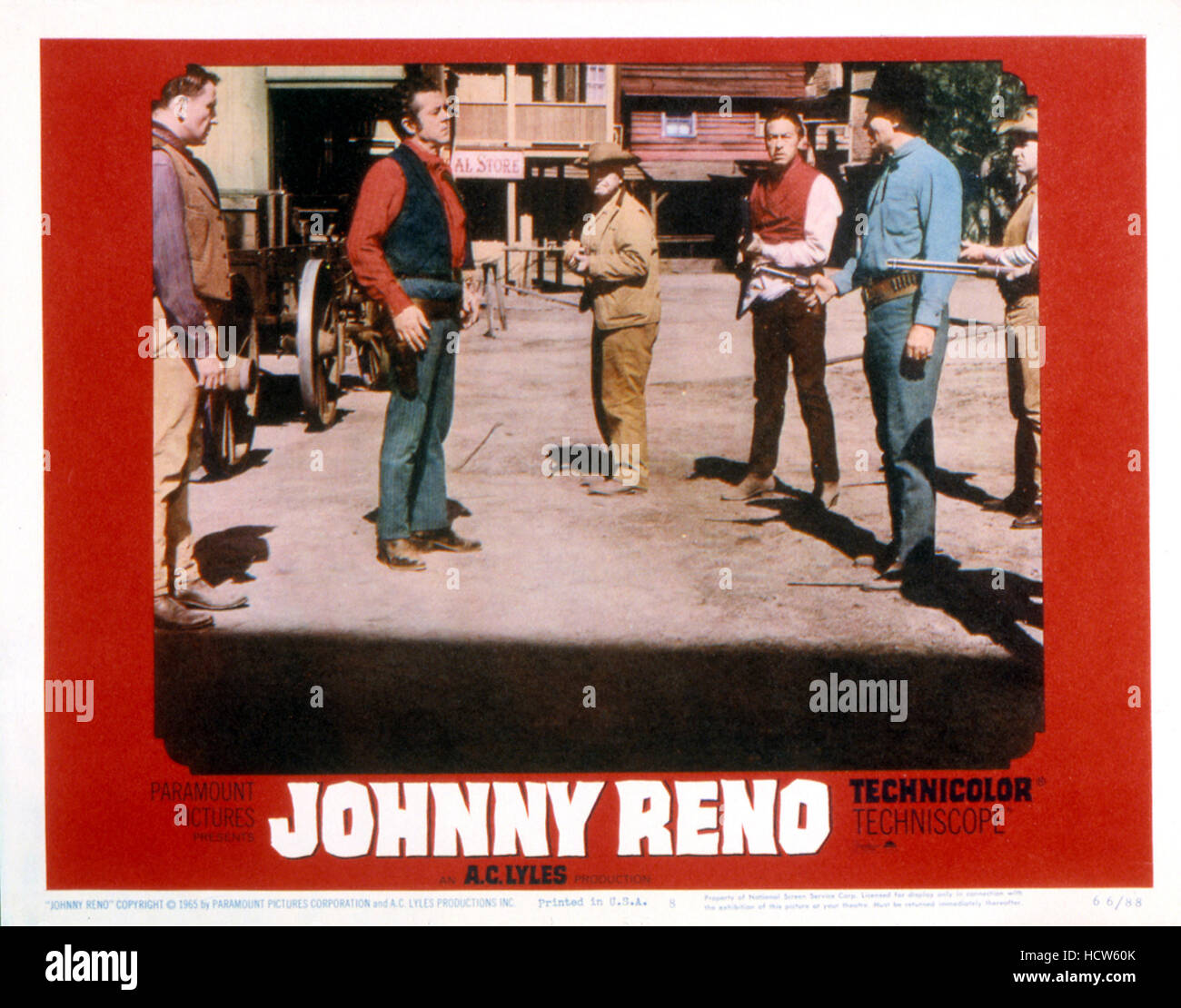 JOHNNY RENO, Dana Andrews, Lyle Bettger, etc, poster art, 1966 Stock ...