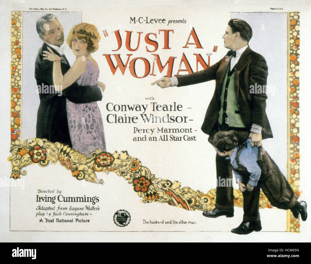 JUST A WOMAN, from left: Percy Marmont, Claire Windsor, Conway Tearle ...