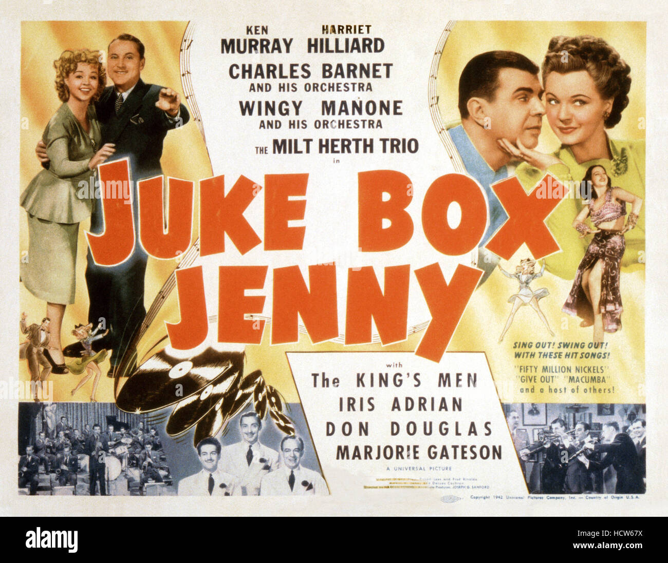 JUKE BOX JENNY, left: Iris Adrian, Donald Douglas; right: Ken Murray ...