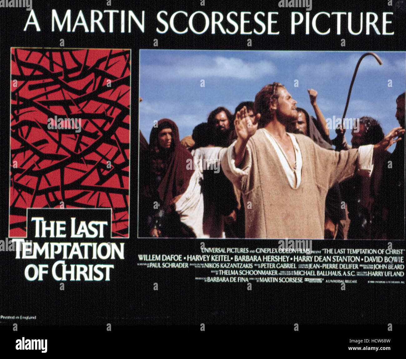 THE LAST TEMPTATION OF CHRIST, Willem Dafoe, lobby card poster art, 1988. ©Universal Pictures ...