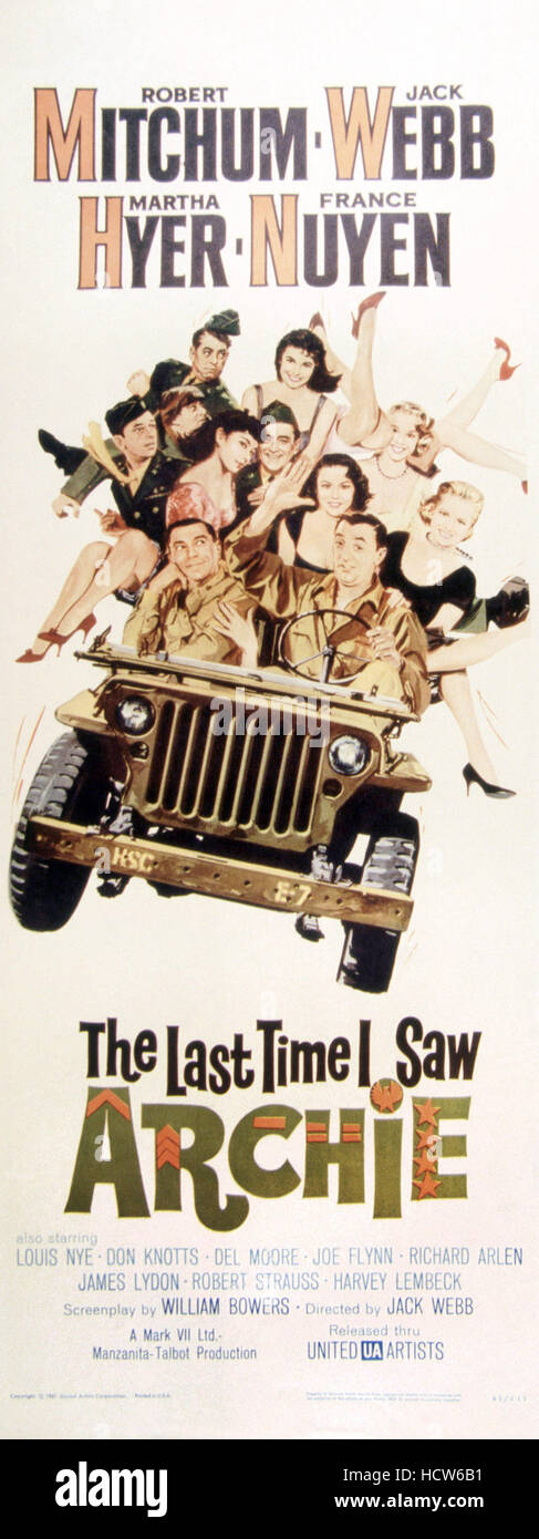 THE LAST TIME I SAW ARCHIE, front from left: Jack Webb, Robert Mitchum ...