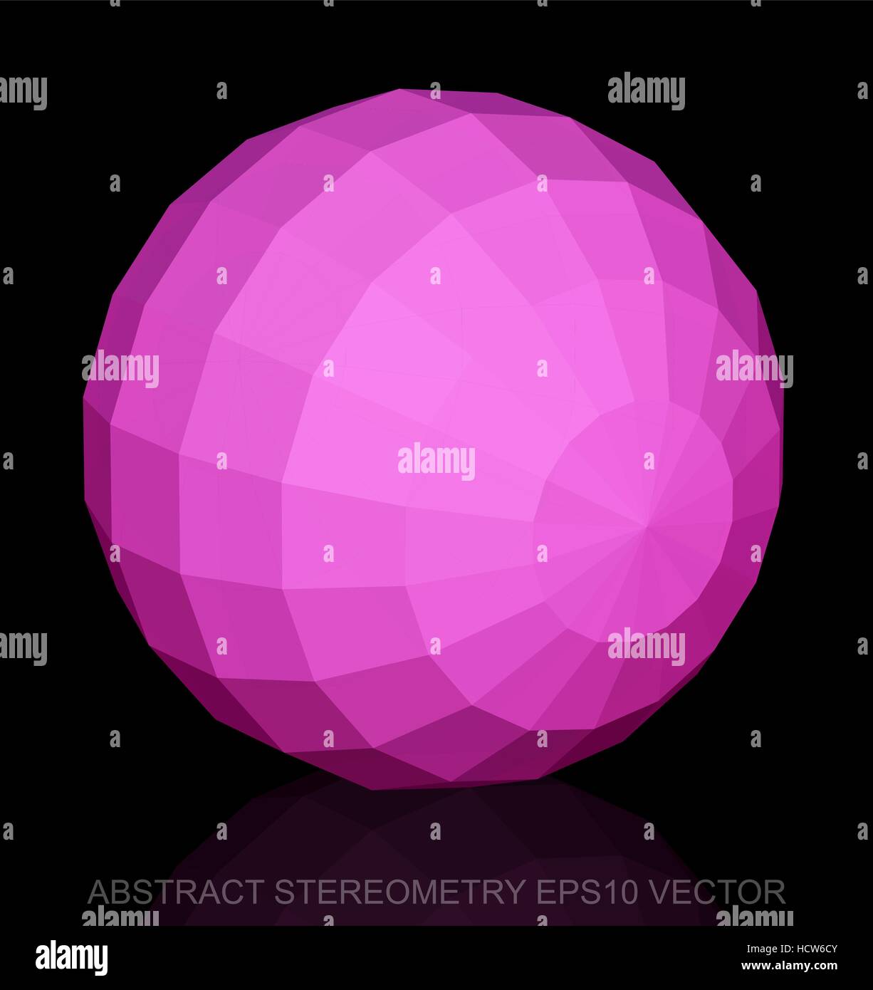 Abstract geometry: low poly Pink Sphere. 3D polygonal object, EPS 10 ...