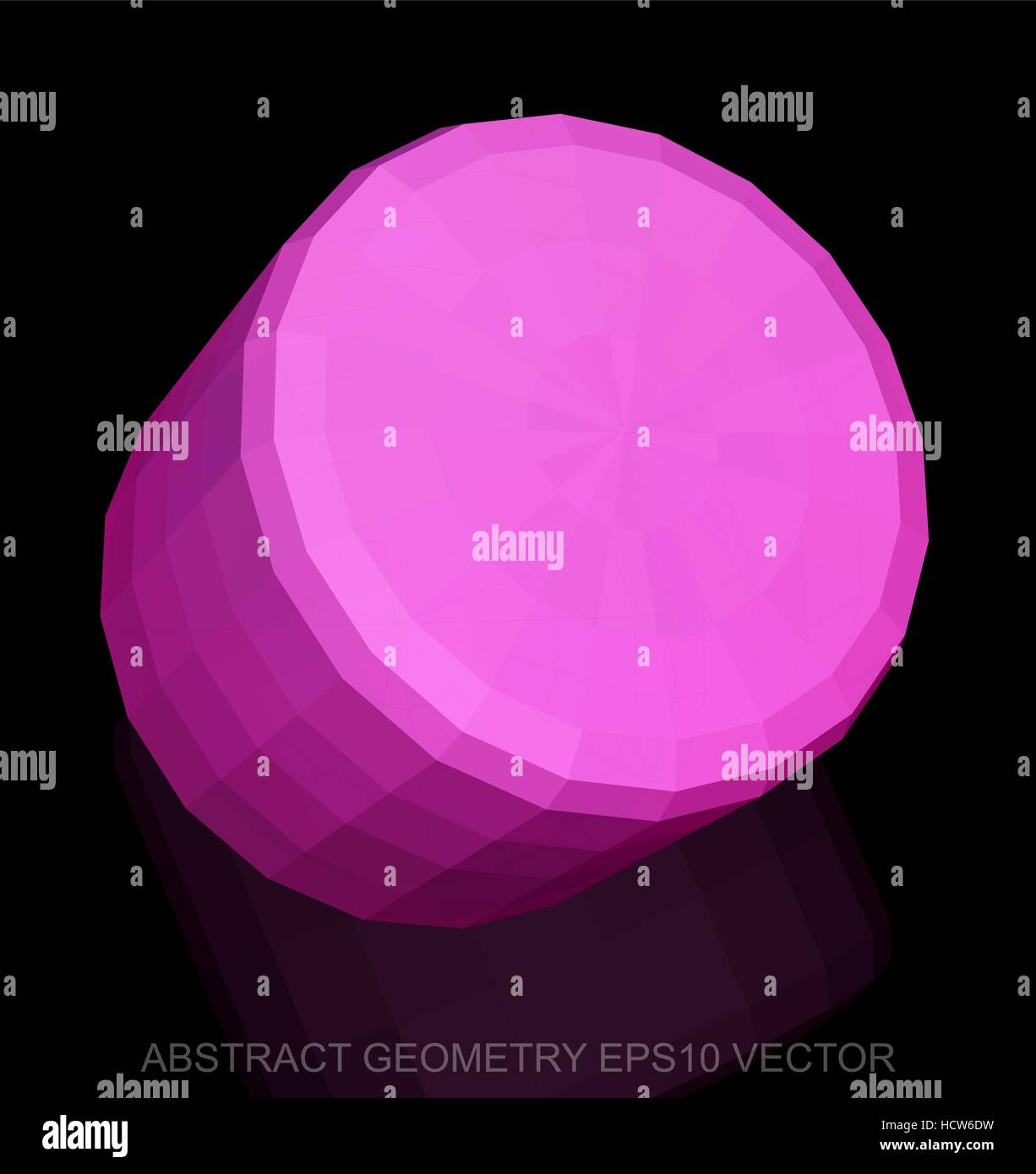Abstract geometry: low poly Pink Cylinder. 3D polygonal object, EPS 10 ...