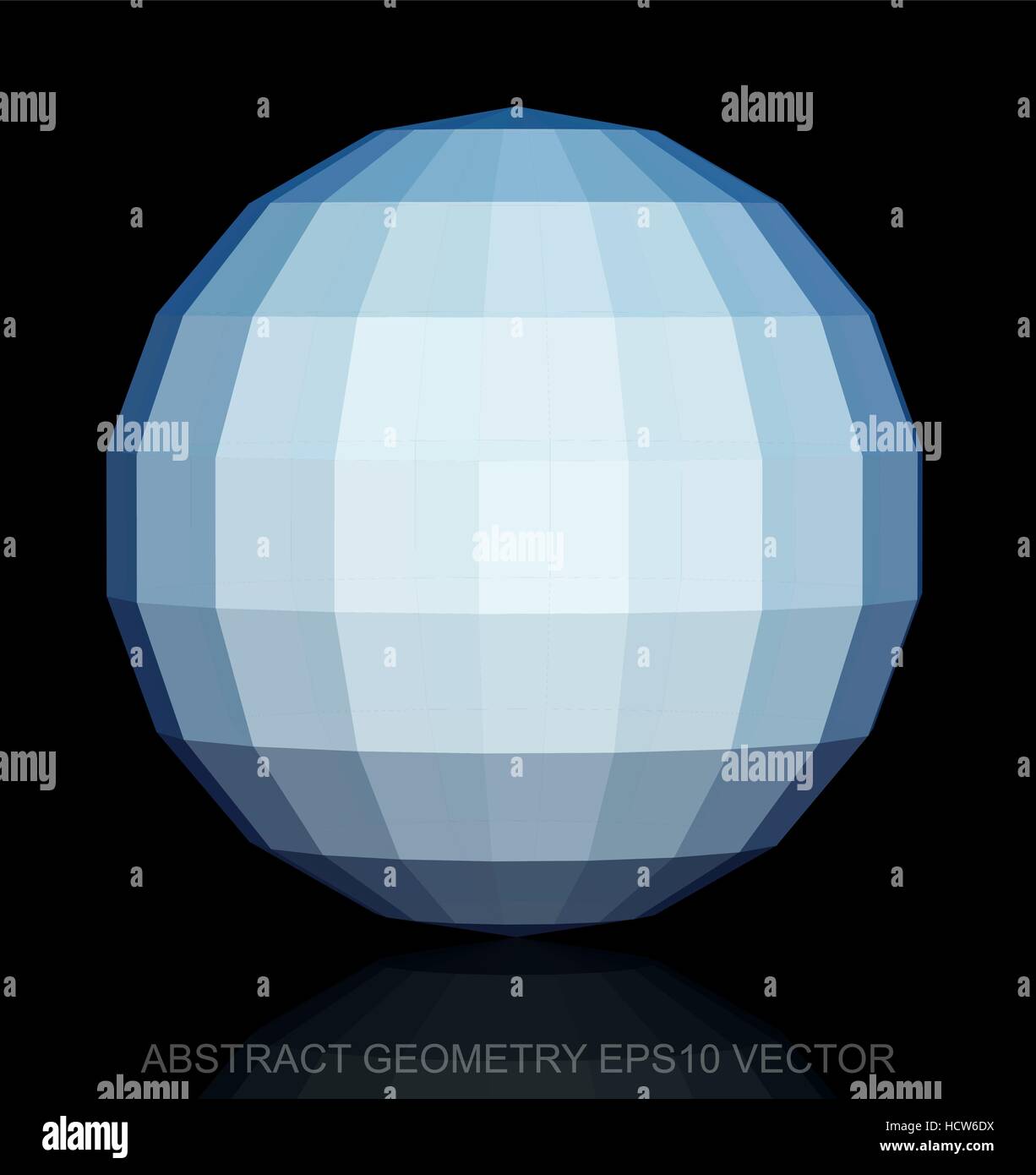 Abstract geometry: low poly White Sphere. 3D polygonal object, EPS 10 ...