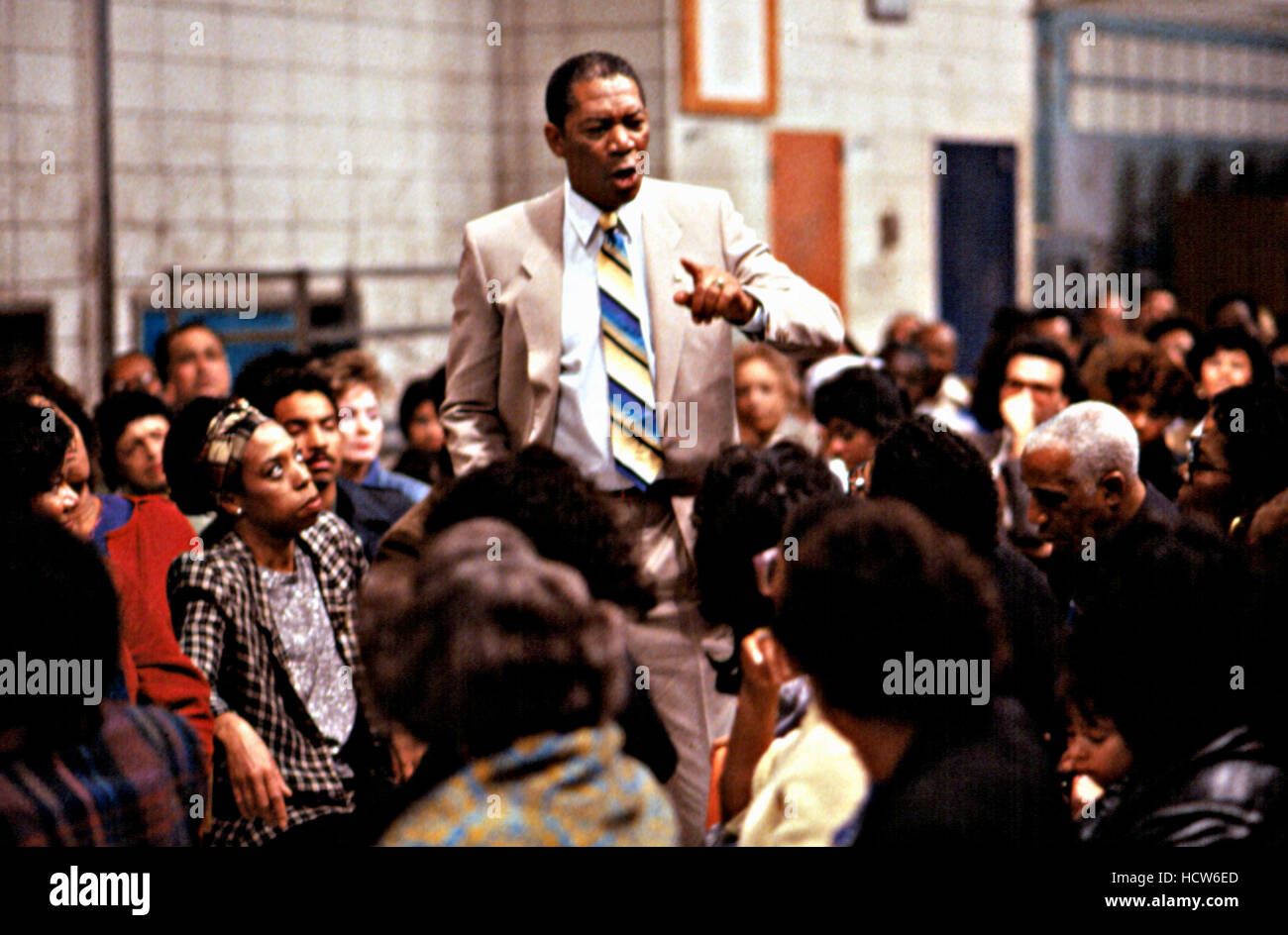 LEAN ON ME, Morgan Freeman, Lynne Thigpen, and cast, 1989 Stock Photo ...