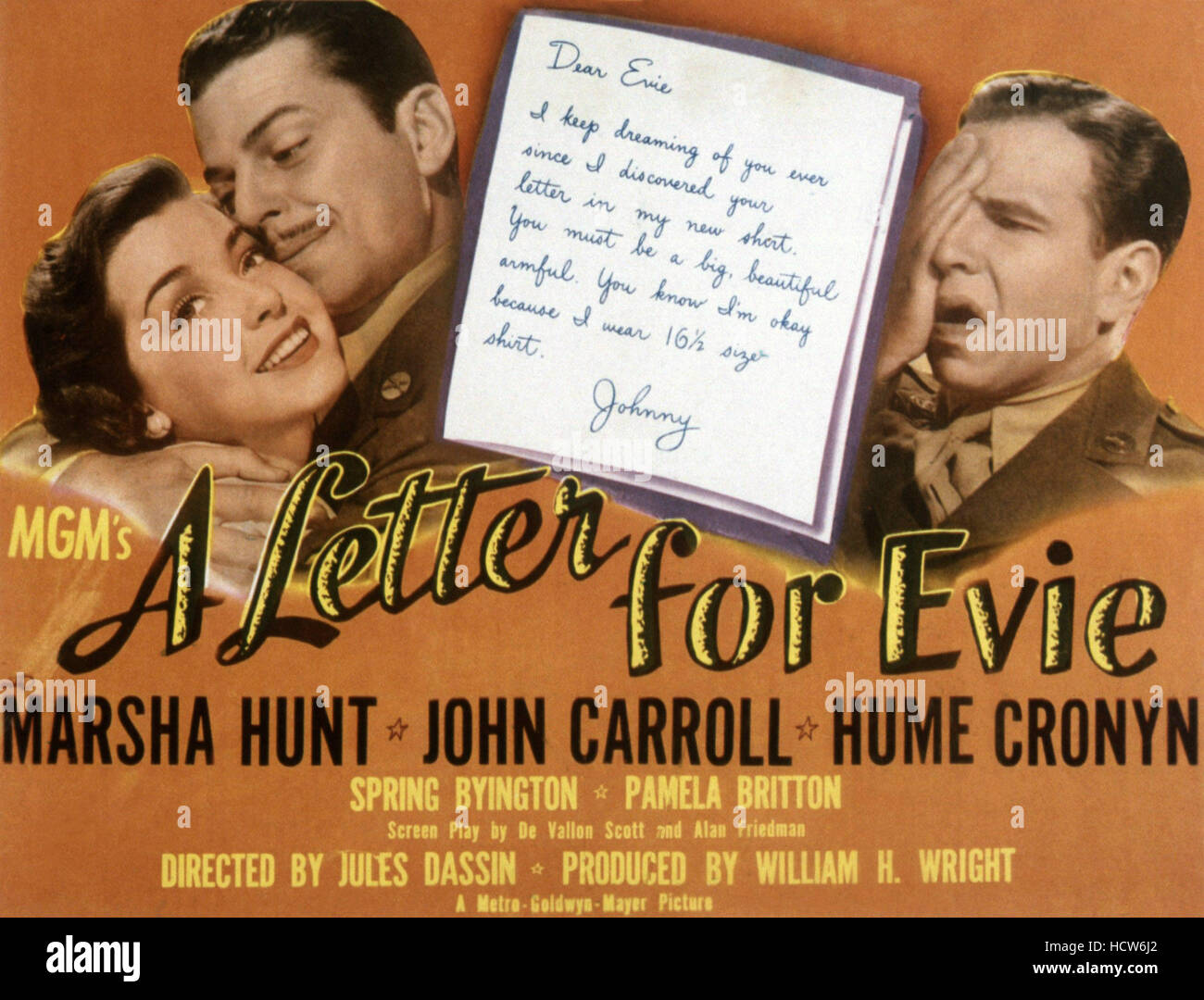 A LETTER FOR EVIE, Marsha Hunt, John Carroll, Hume Cronyn, 1946 Stock ...