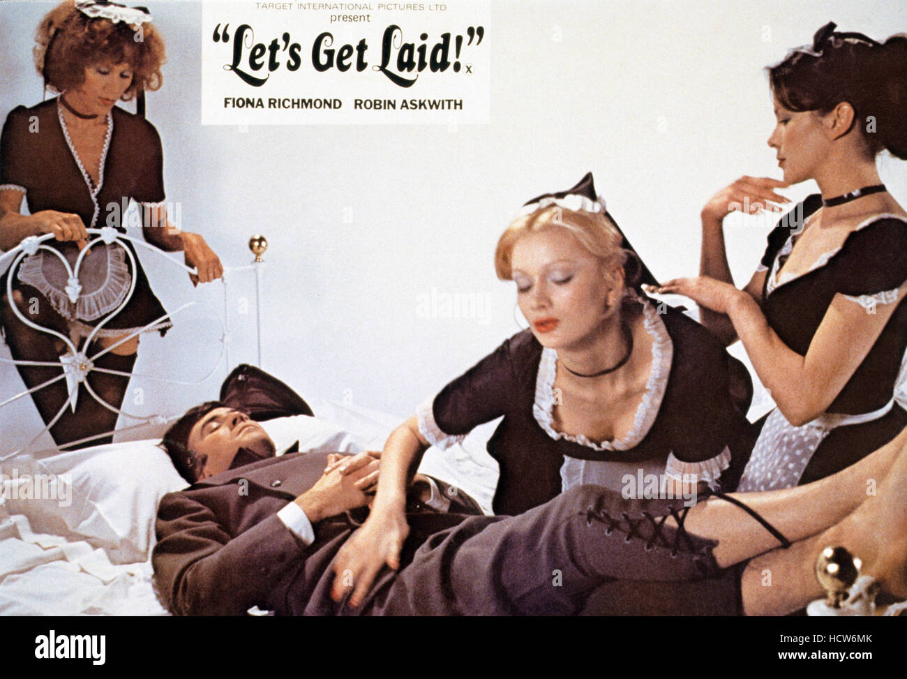 LET'S GET LAID, Fiona Richmond (left), Linda Hayden (second right), 1978. ©Target International ...