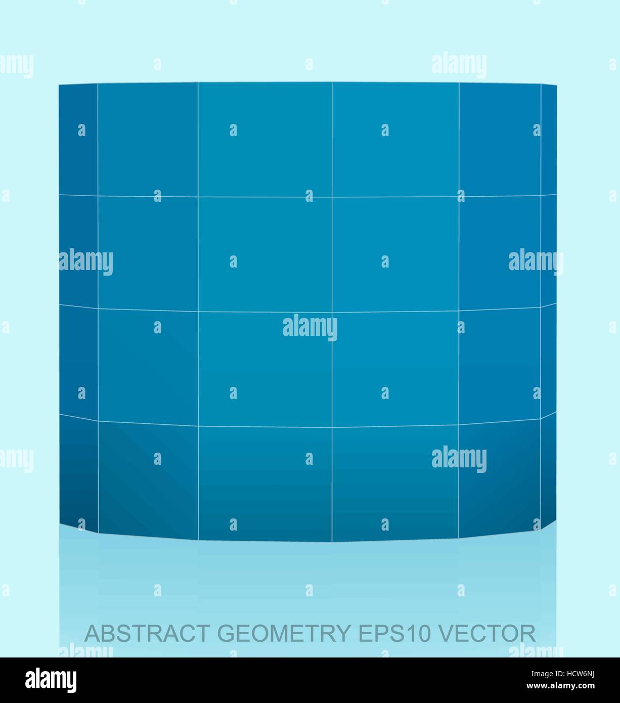 Abstract stereometry: low poly Blue Cylinder. 3D polygonal object, EPS ...