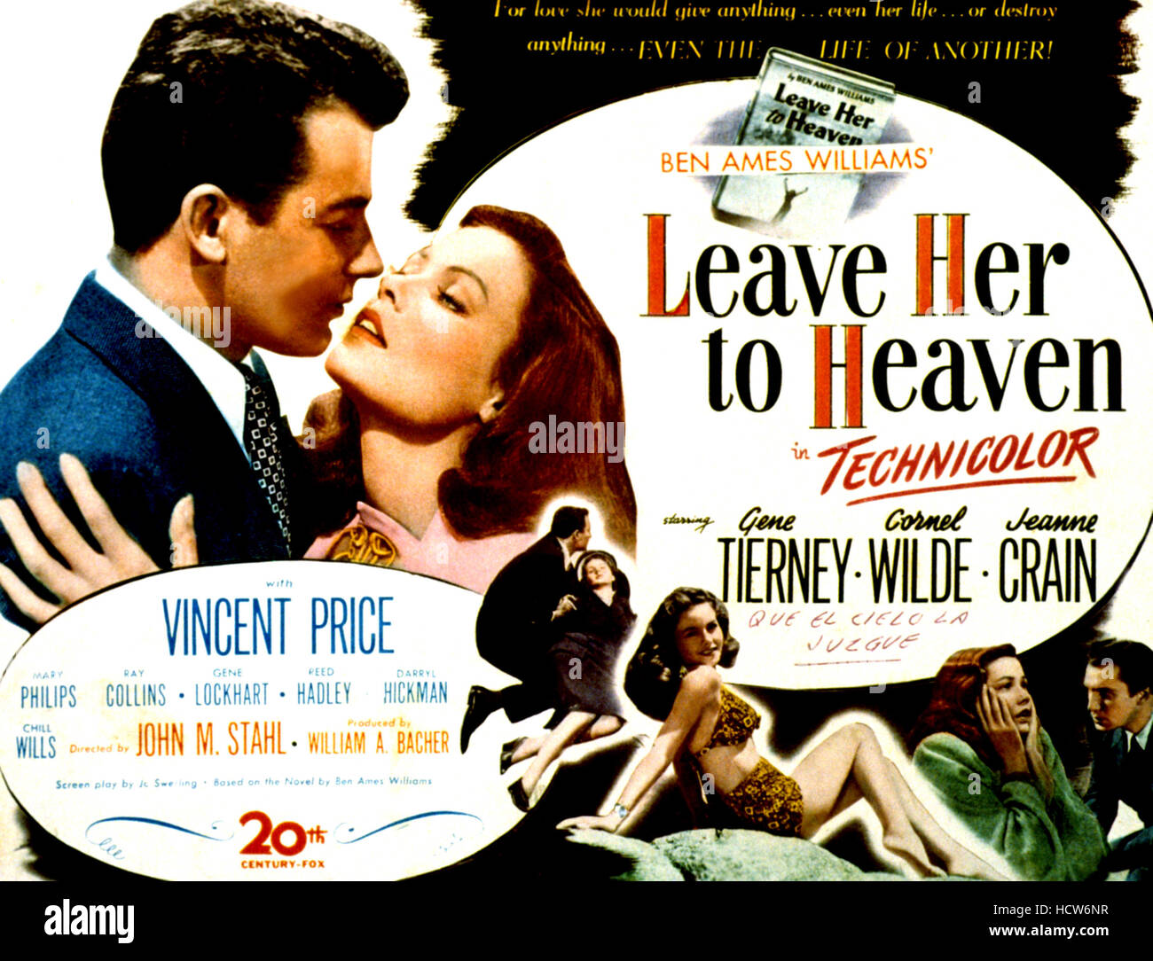 LEAVE HER TO HEAVEN, Cornel Wilde, Gene Tierney, Jeanne Crain, Vincent ...