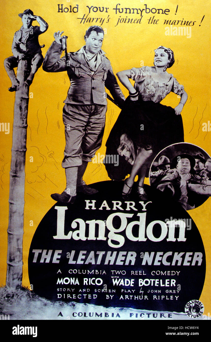 THE LEATHER NECKER, US poster, from left: Harry Langdon (twice), Mona ...