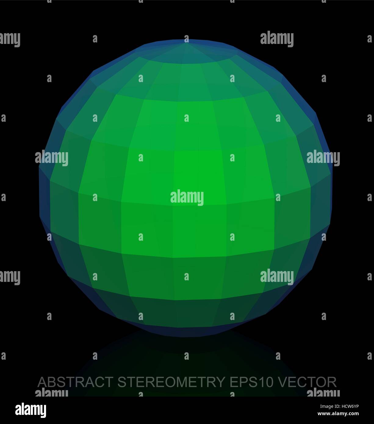 Abstract geometry: low poly Green Sphere. 3D polygonal object, EPS 10 ...