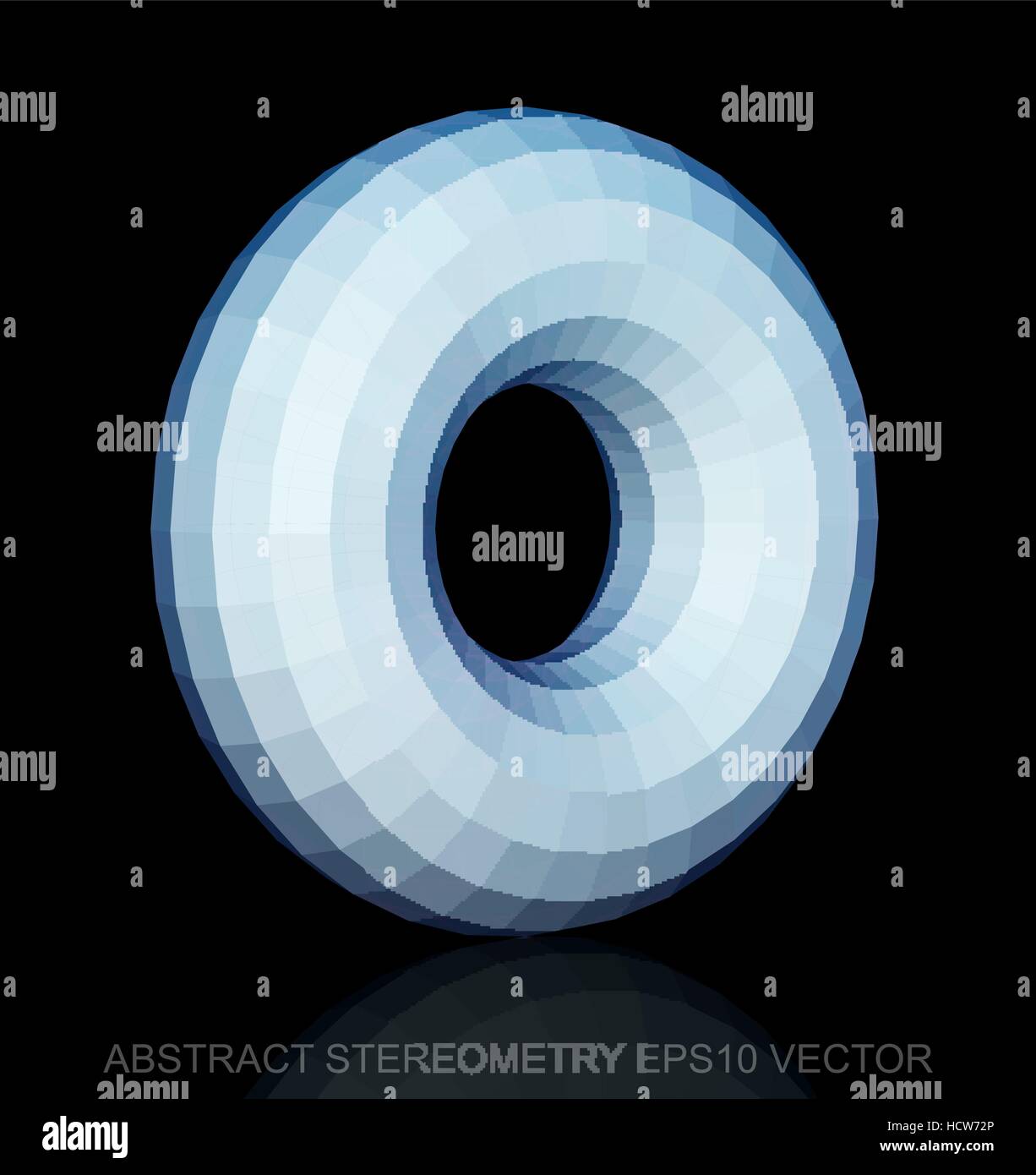 Abstract geometry: low poly White Torus. 3D polygonal object, EPS 10 ...