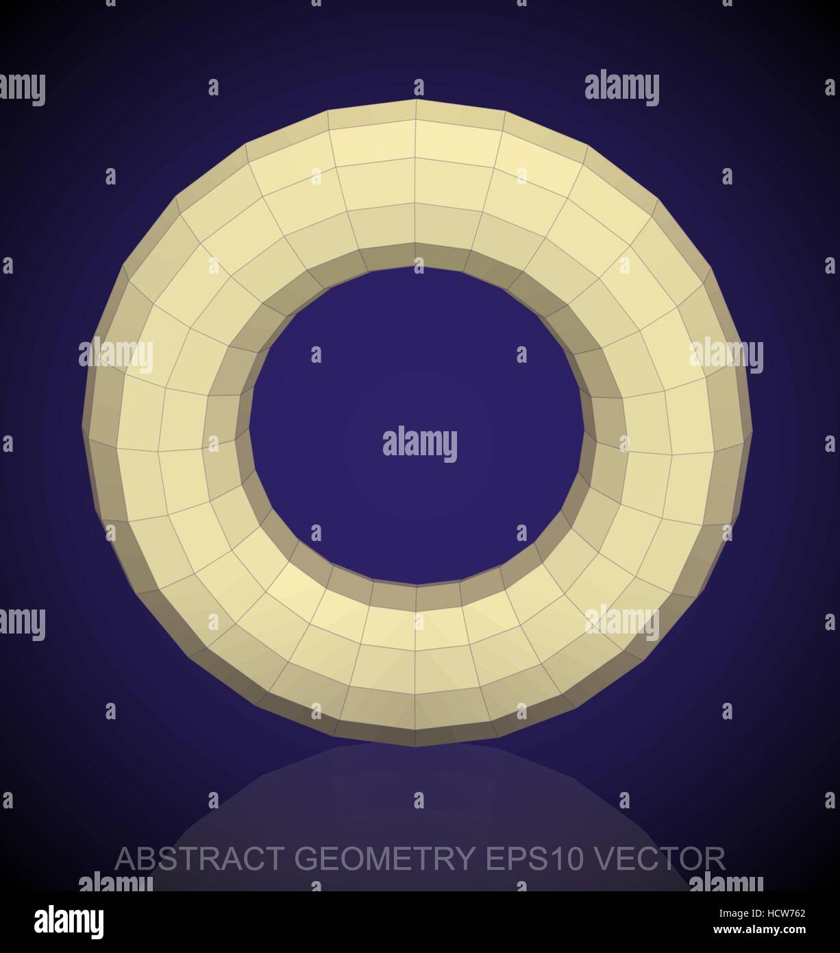 Abstract stereometry: low poly Yellow Torus. 3D polygonal object, EPS ...