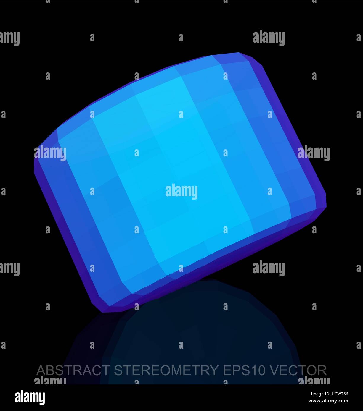 Abstract geometry: low poly Blue Cylinder. 3D polygonal object, EPS 10 ...