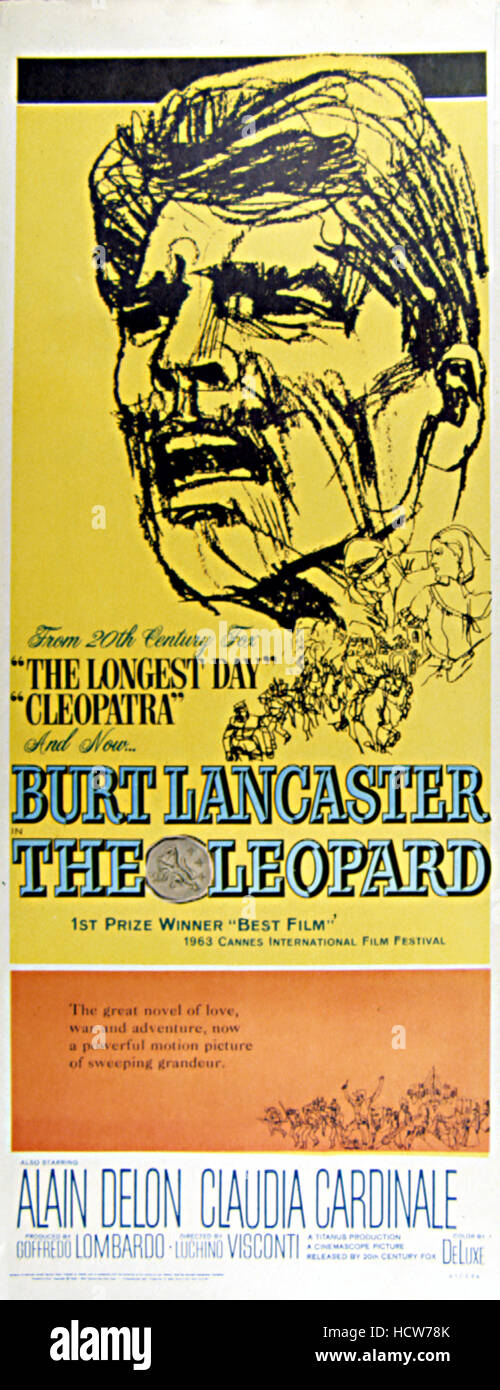 THE LEOPARD, US poster art, Burt Lancaster, 1963, TM and Copyright ...
