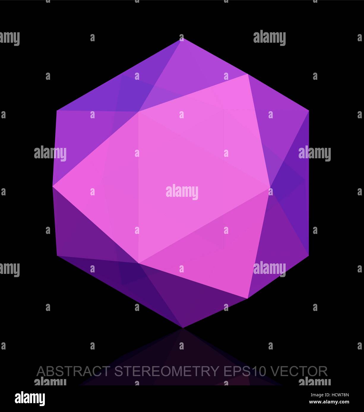 Abstract geometry: low poly Pink Octahedron. 3D polygonal object, EPS ...