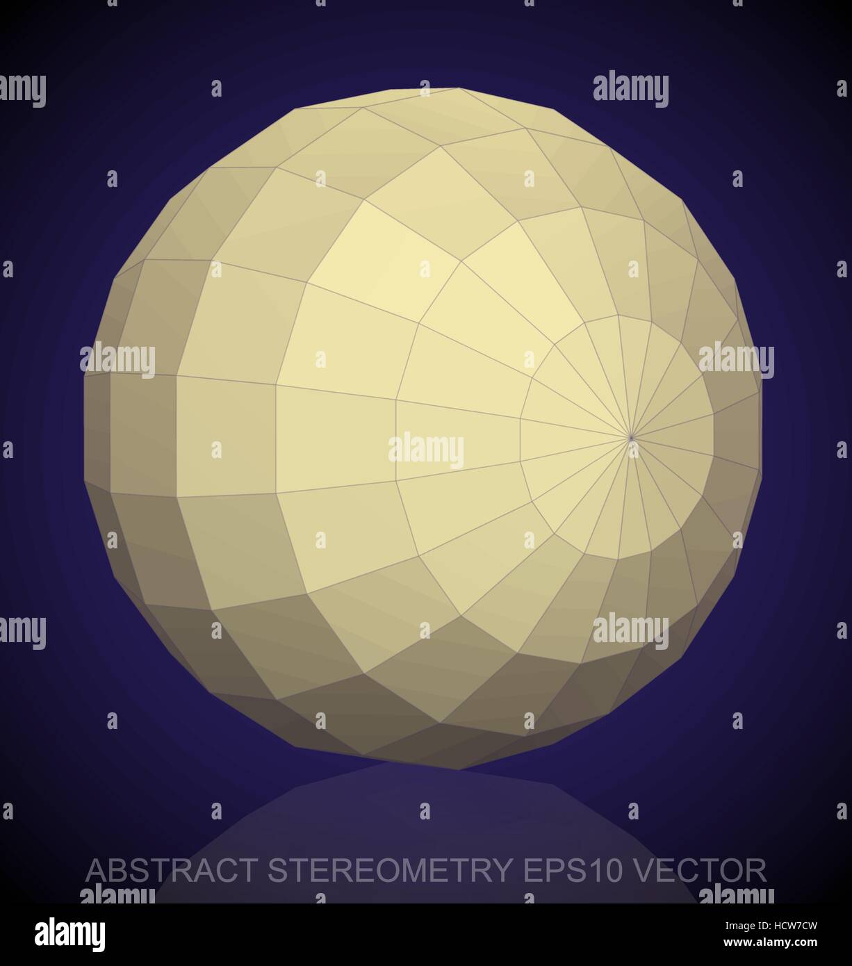Abstract geometry: low poly Yellow Sphere. 3D polygonal object, EPS 10 ...