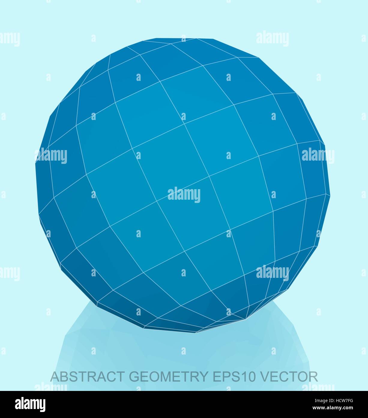 Abstract geometry: low poly Blue Sphere. 3D polygonal object, EPS 10 ...
