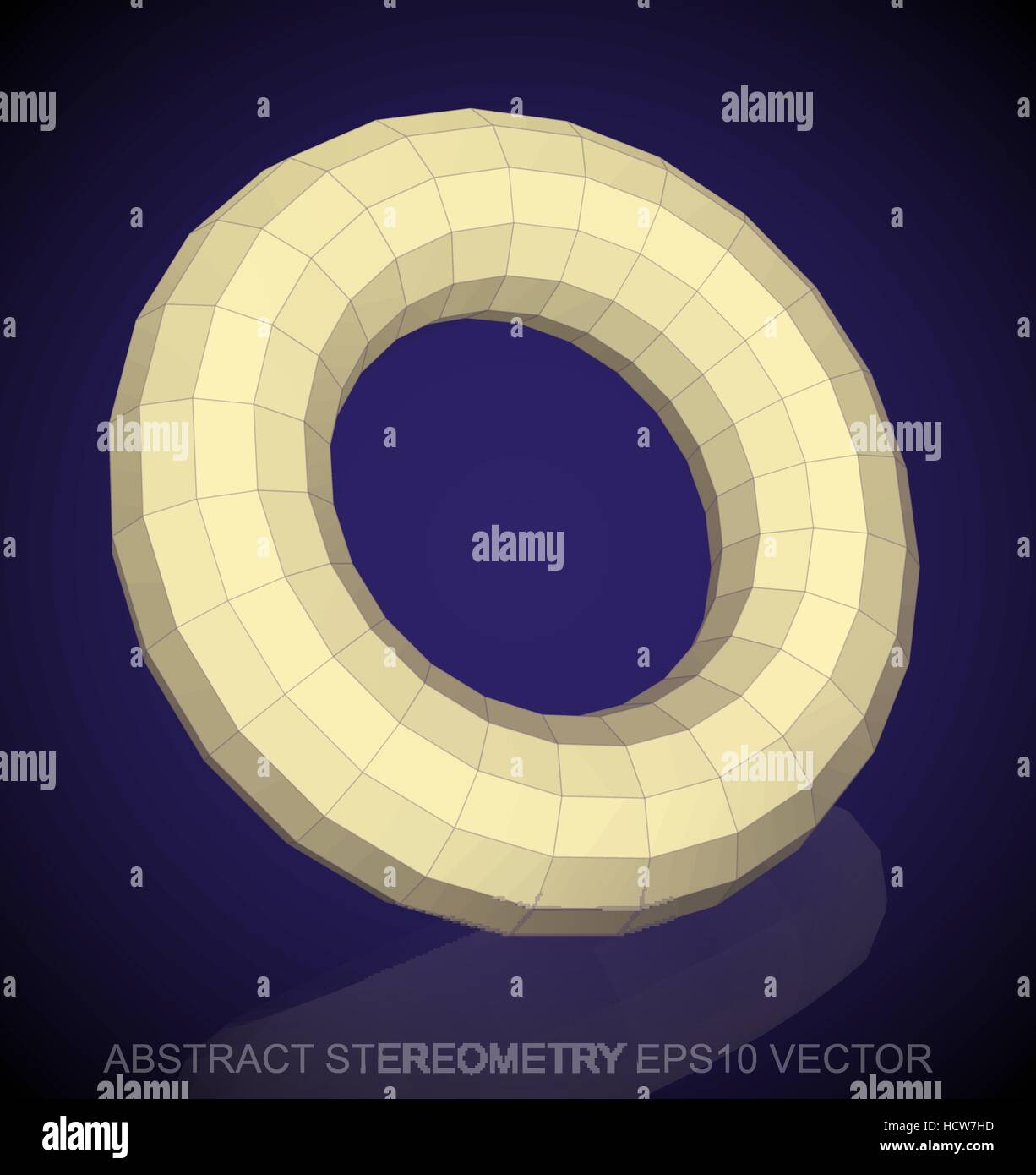 Abstract stereometry: low poly Yellow Torus. 3D polygonal object, EPS ...