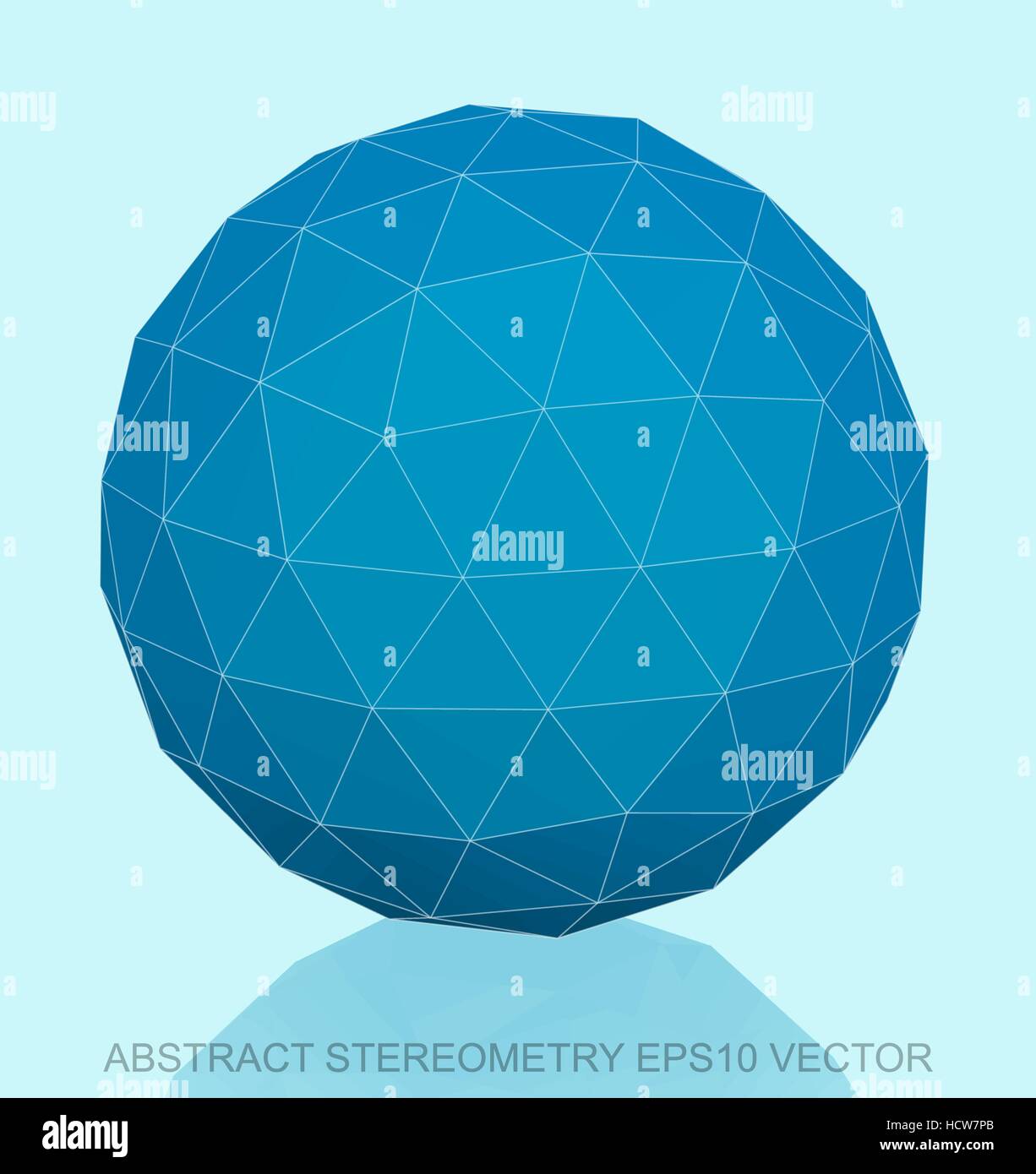 Abstract geometry: low poly Blue Sphere. 3D polygonal object, EPS 10 ...