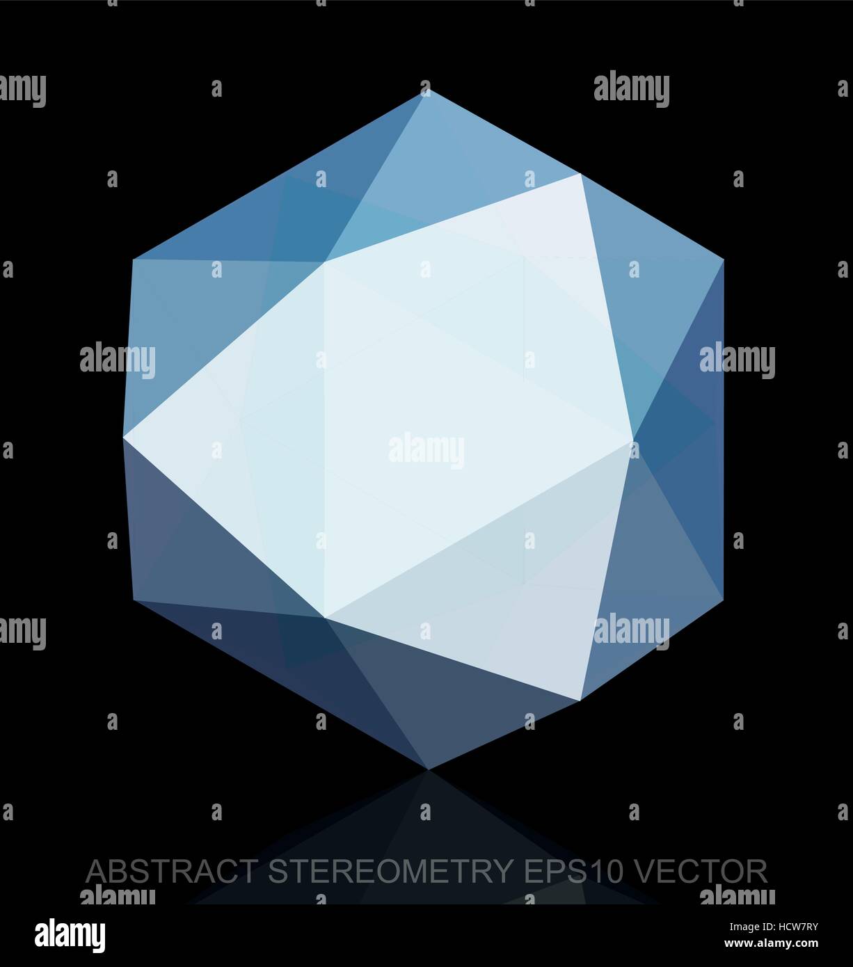 Abstract geometry: low poly White Octahedron. 3D polygonal object, EPS ...