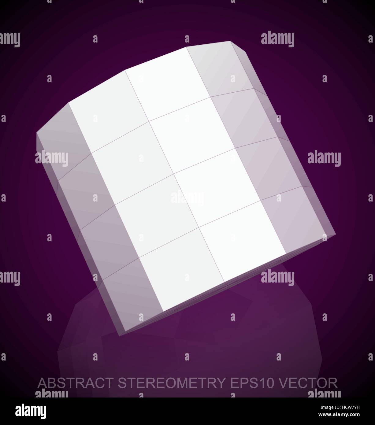 Abstract geometry: low poly White Cylinder. 3D polygonal object, EPS 10 ...