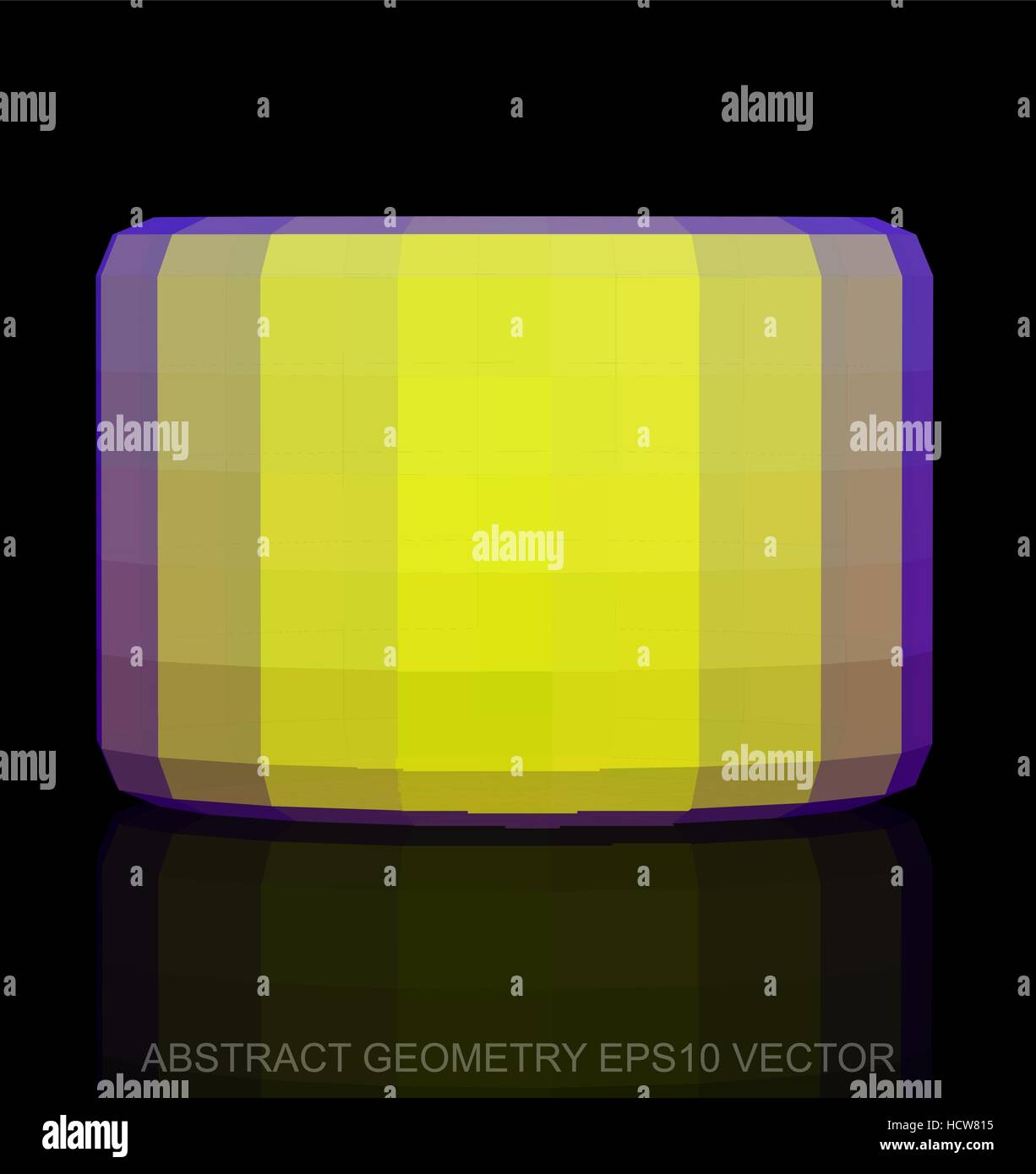 Abstract geometry: low poly Yellow Cylinder. 3D polygonal object, EPS ...