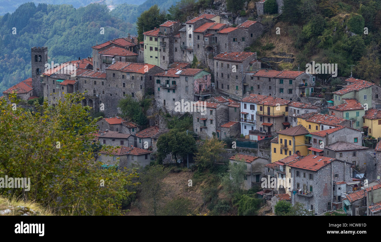 The stunning medieval hilltop village of Montefegatesi is surrounded by ...