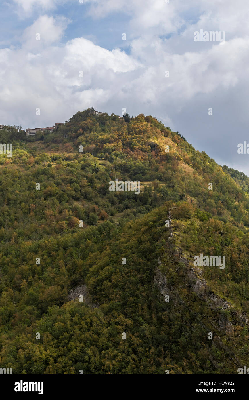 The stunning medieval hilltop village of Montefegatesi is surrounded by ...