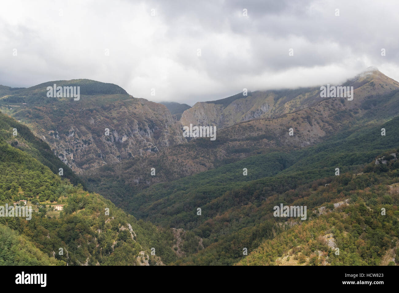 The stunning medieval hilltop village of Montefegatesi is surrounded by ...