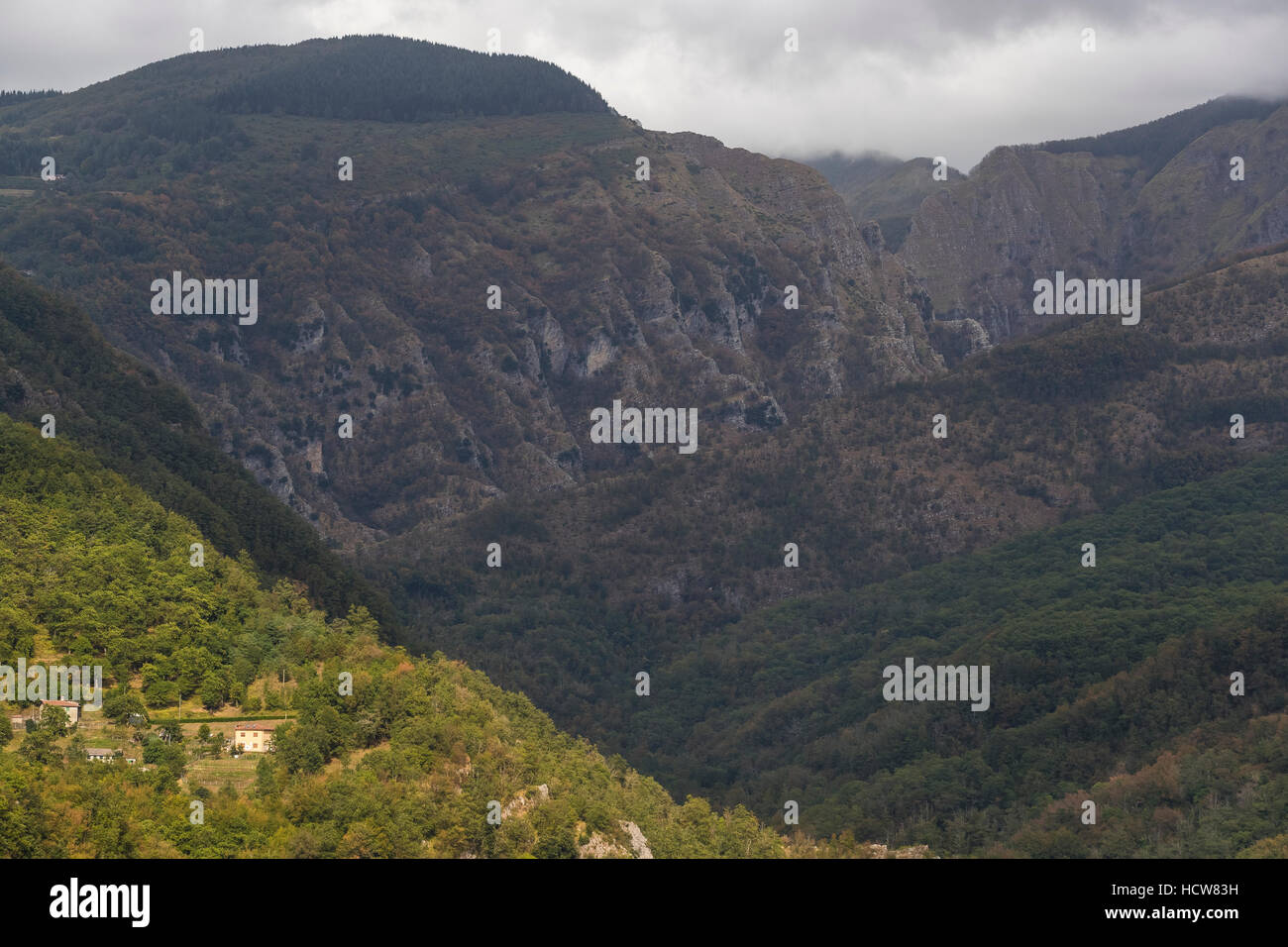 The stunning medieval hilltop village of Montefegatesi is surrounded by ...