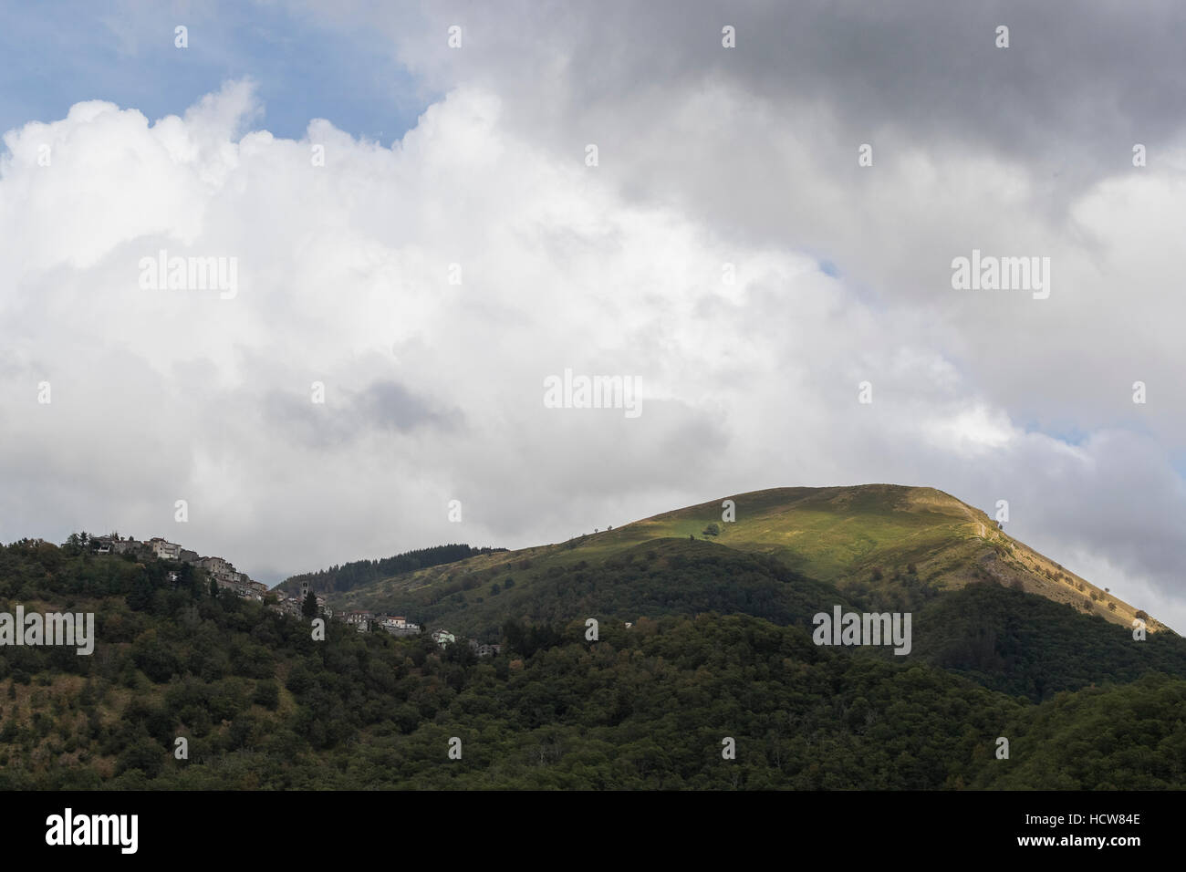 The stunning medieval hilltop village of Montefegatesi is surrounded by ...
