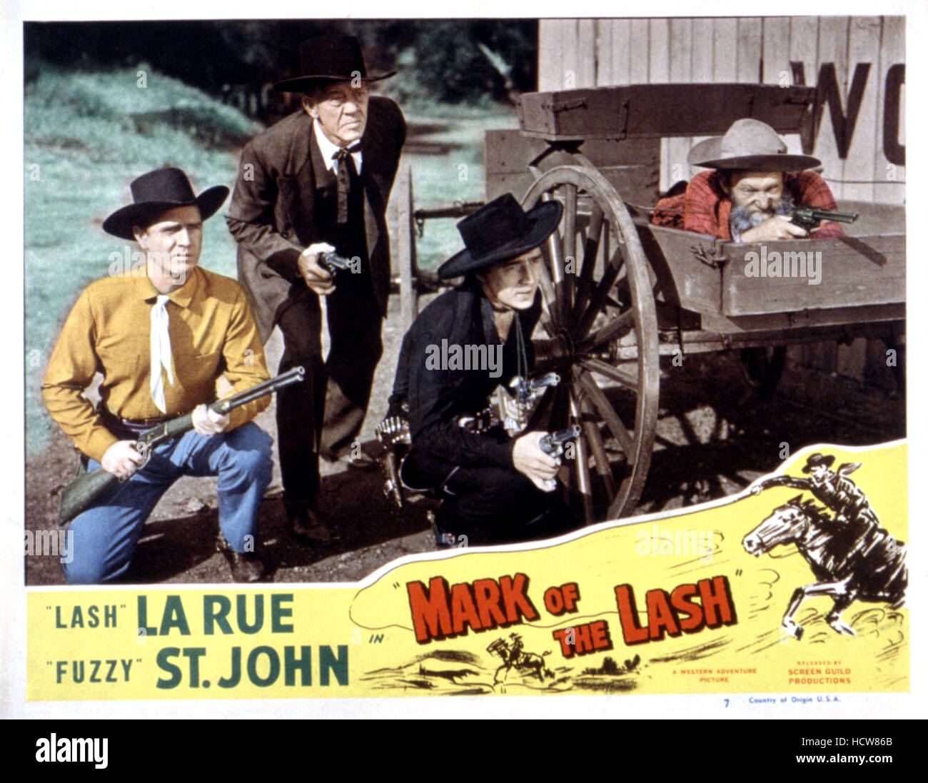 MARK OF THE LASH, Lash La Rue (second from right), Al 'Fuzzy' St. John ...