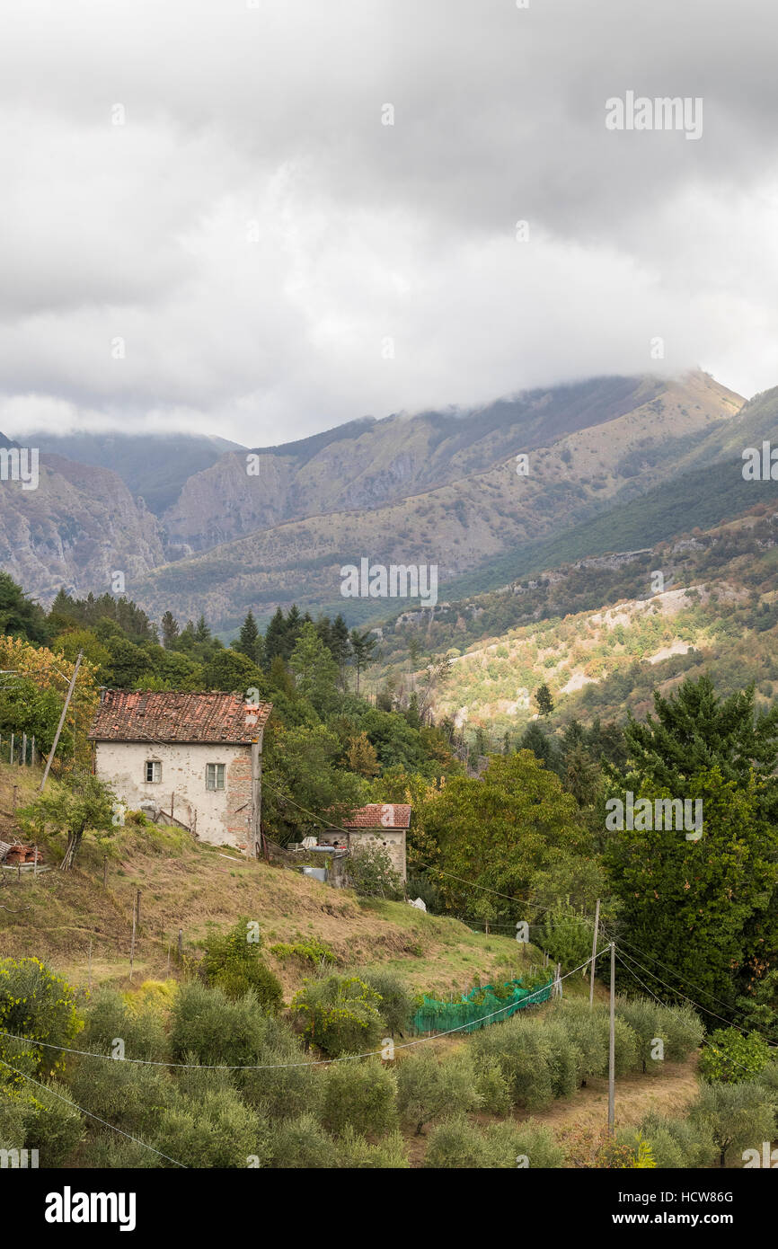 The stunning medieval hilltop village of Montefegatesi is surrounded by ...