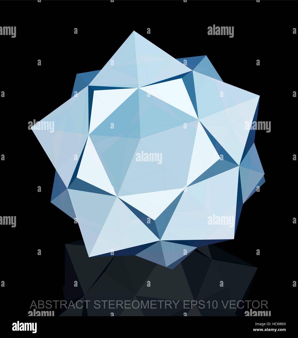 Abstract geometry: low poly White Dodecahedron. 3D polygonal object ...