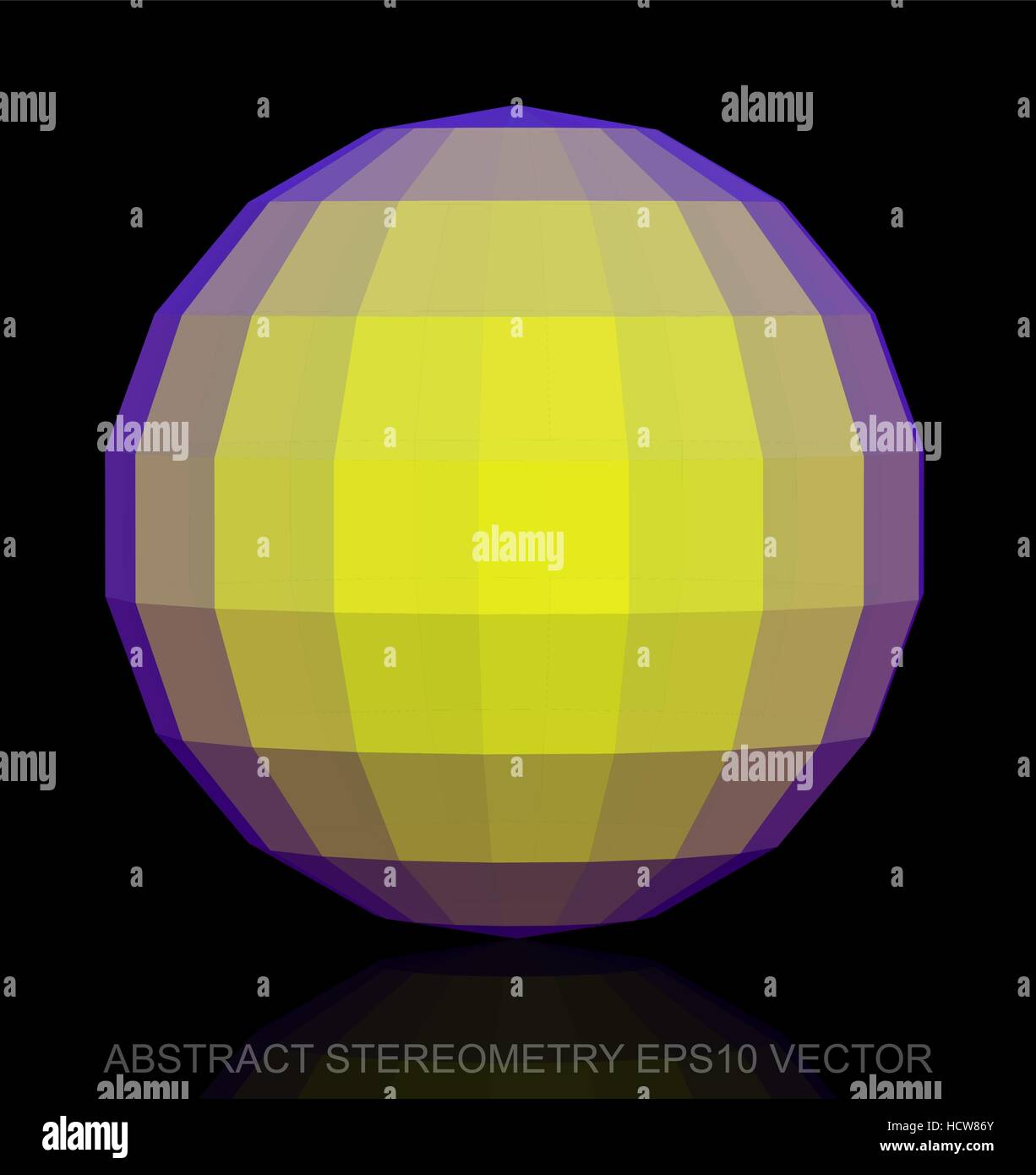 Abstract geometry: low poly Yellow Sphere. 3D polygonal object, EPS 10 ...