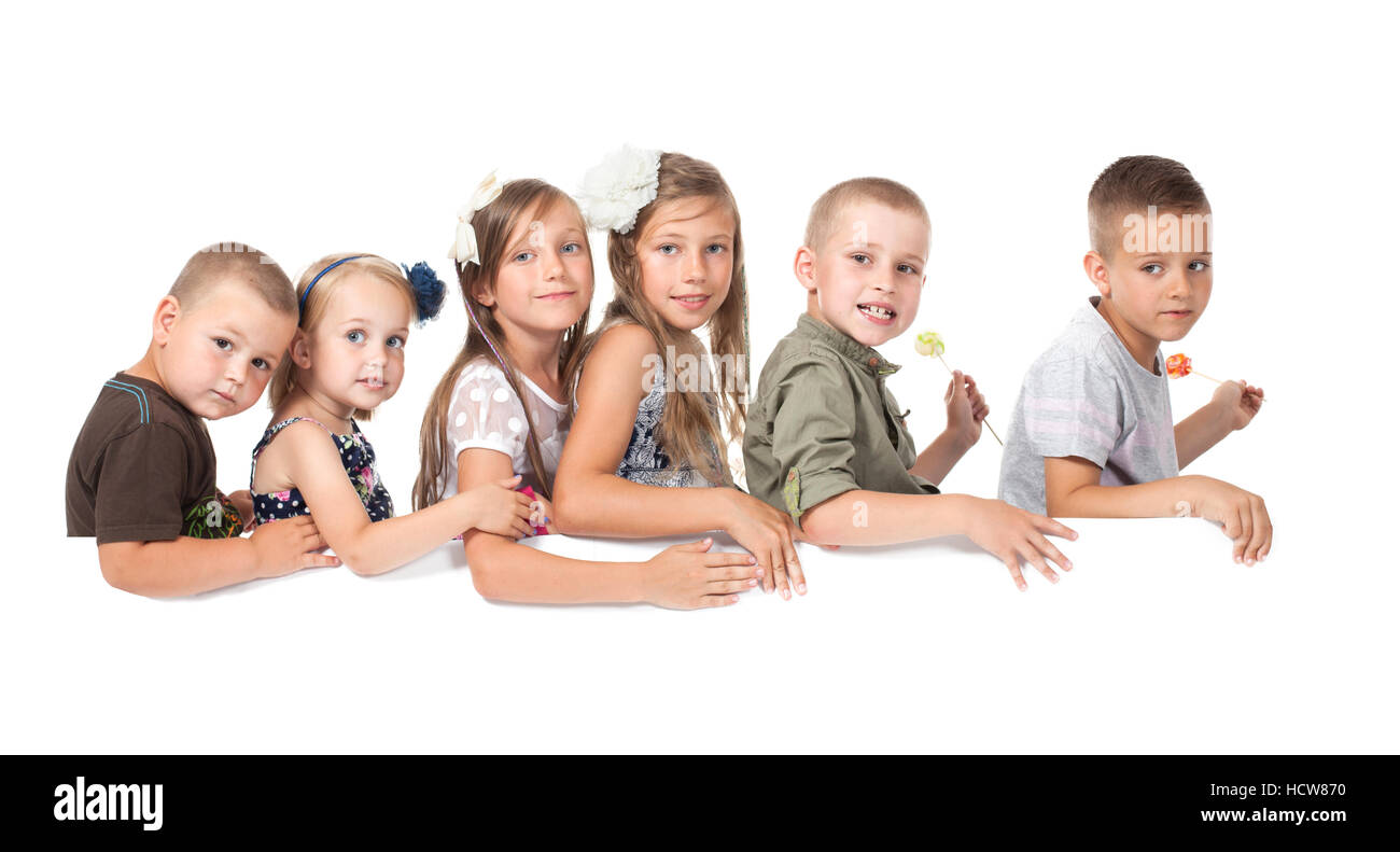 Children holding paper banner hi-res stock photography and images - Alamy