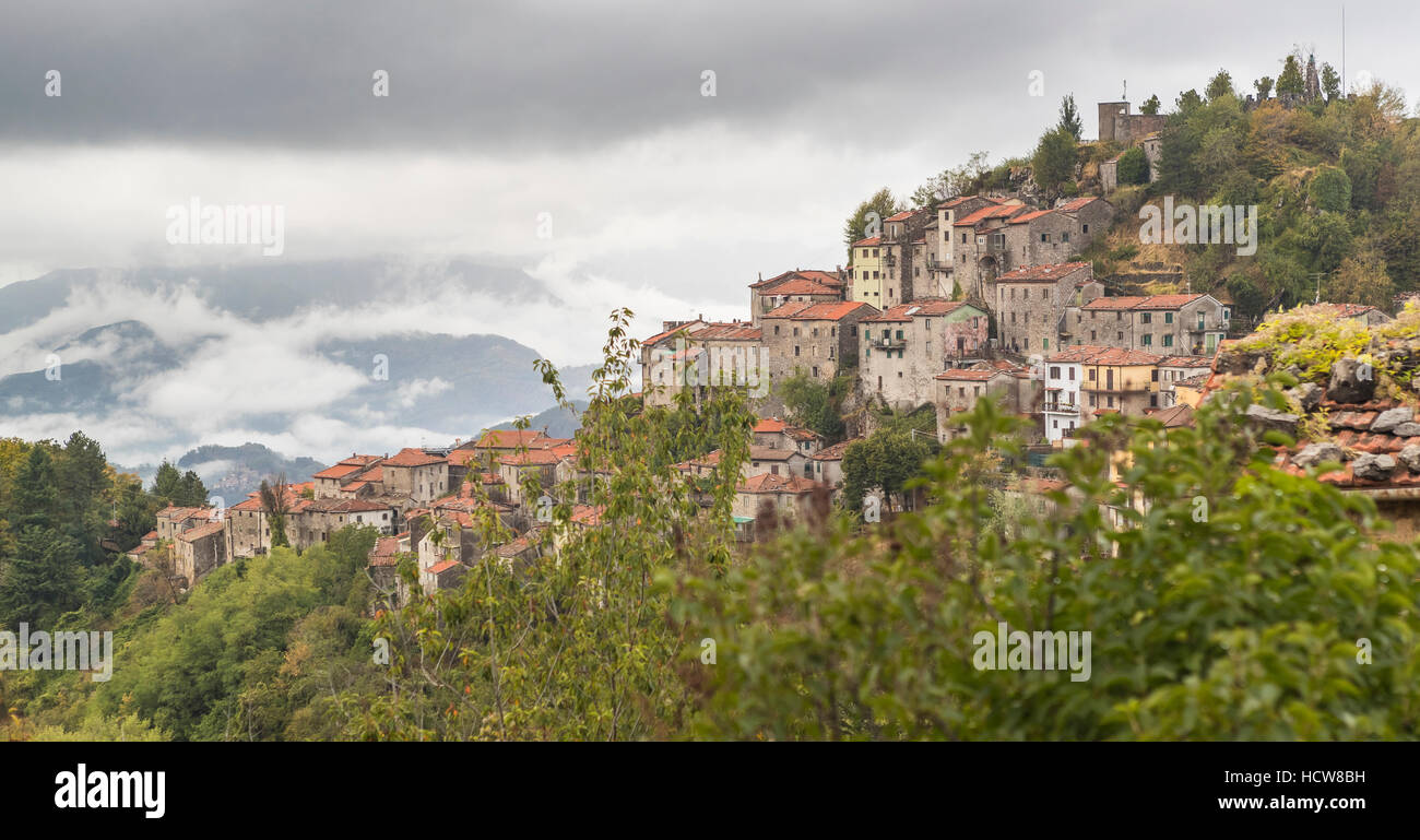 The stunning medieval hilltop village of Montefegatesi is surrounded by ...