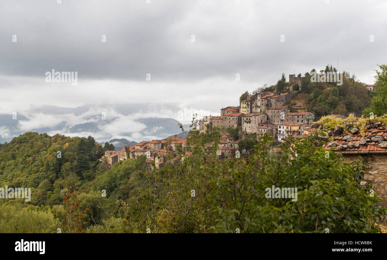The stunning medieval hilltop village of Montefegatesi is surrounded by ...
