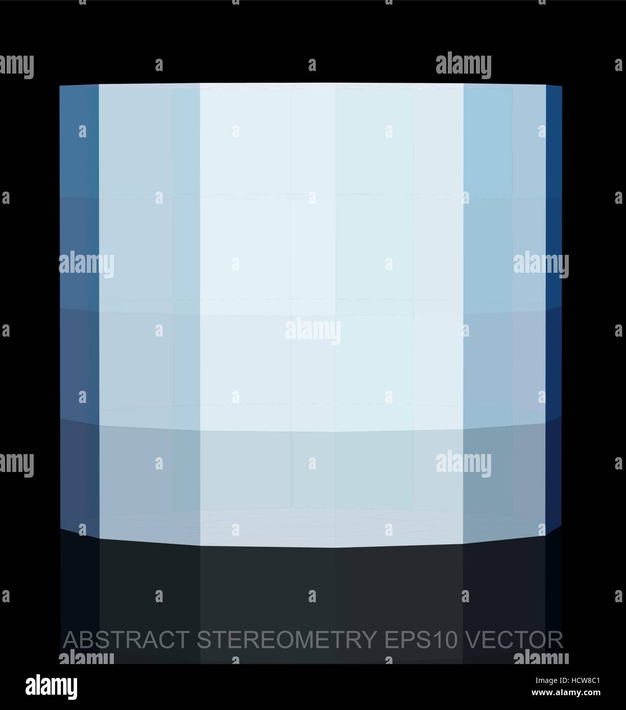 Abstract geometry: low poly White Cylinder. 3D polygonal object, EPS 10 ...