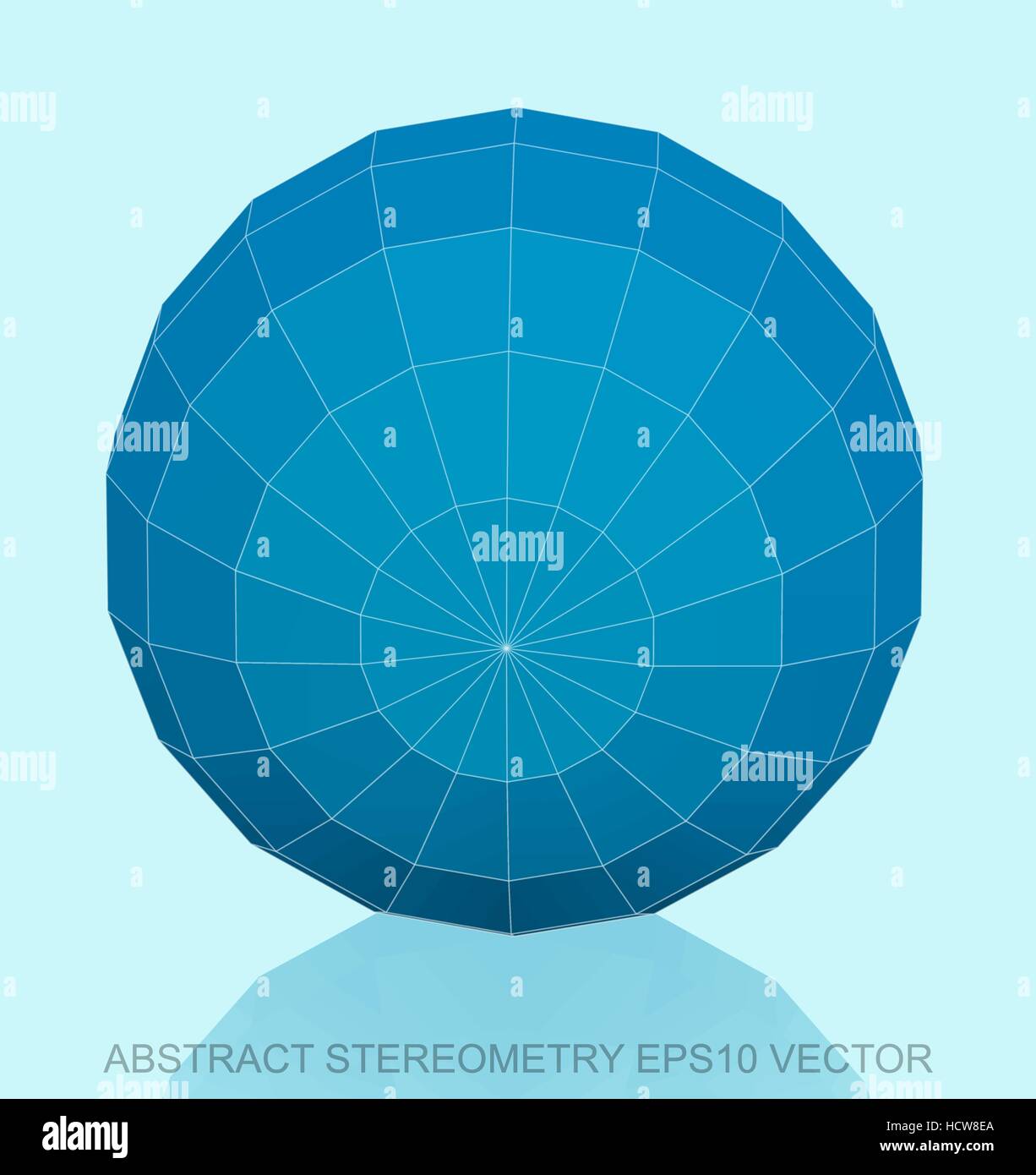 Abstract stereometry: low poly Blue Sphere. 3D polygonal object, EPS 10 ...