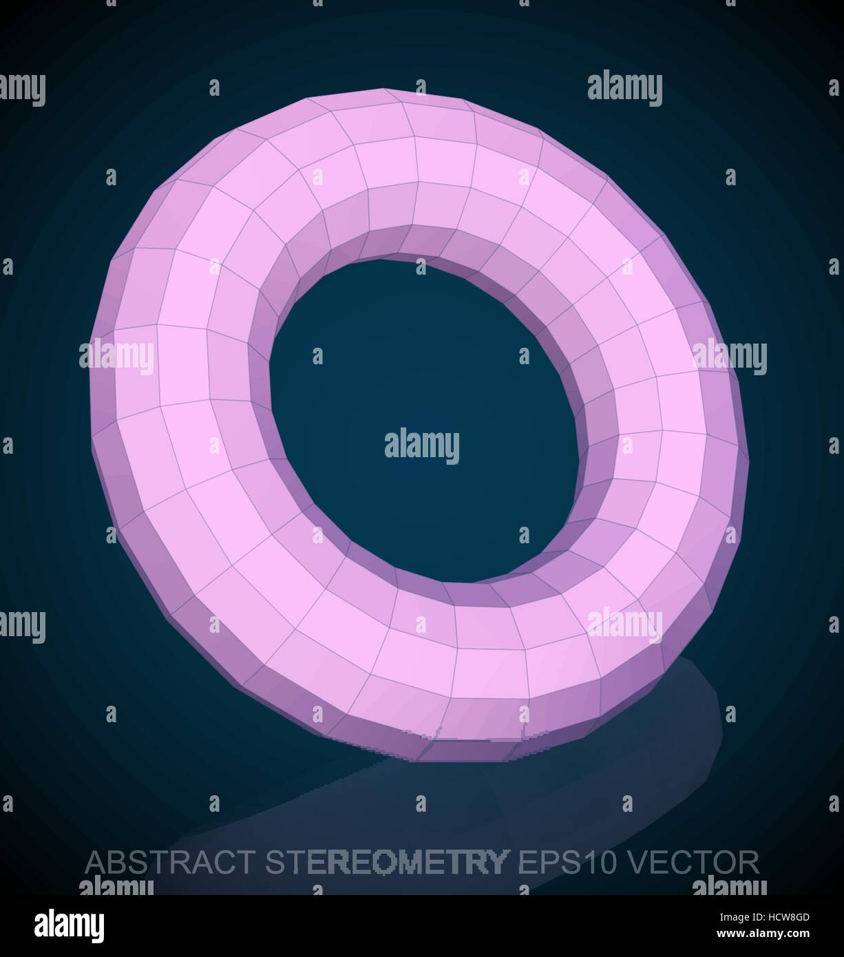 Abstract stereometry: low poly Pink Torus. 3D polygonal object, EPS 10 ...