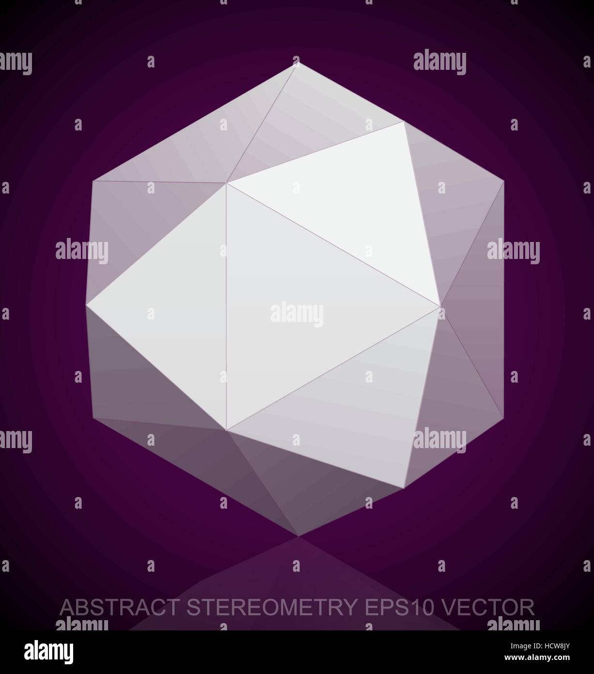 Abstract geometry: low poly White Octahedron. 3D polygonal object, EPS ...