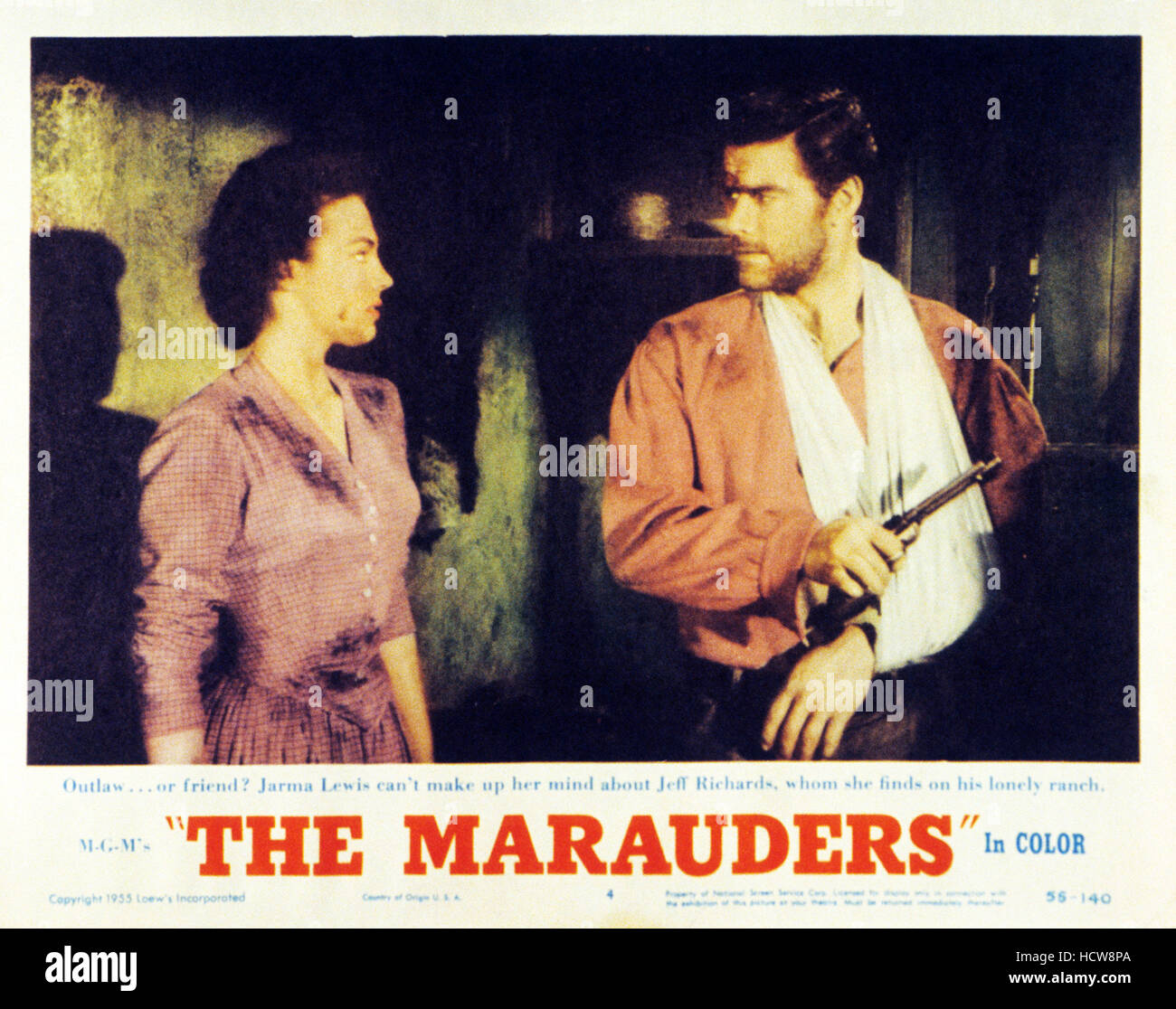 THE MARAUDERS, l-r: Jarma Lewis, Jeff Richards on lobbycard, 1955 Stock ...