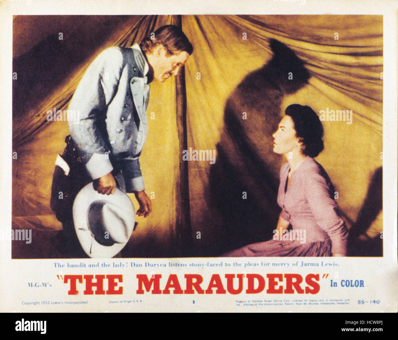 THE MARAUDERS, l-r: Dan Duryea, Jarma Lewis on lobbycard, 1955 Stock ...