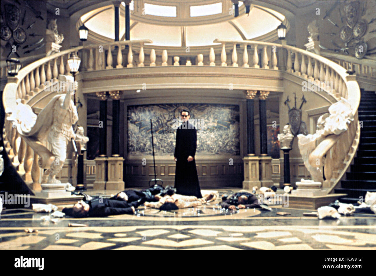 THE MATRIX RELOADED, Keanu Reeves, with his opponents at his feet, 2003 ...