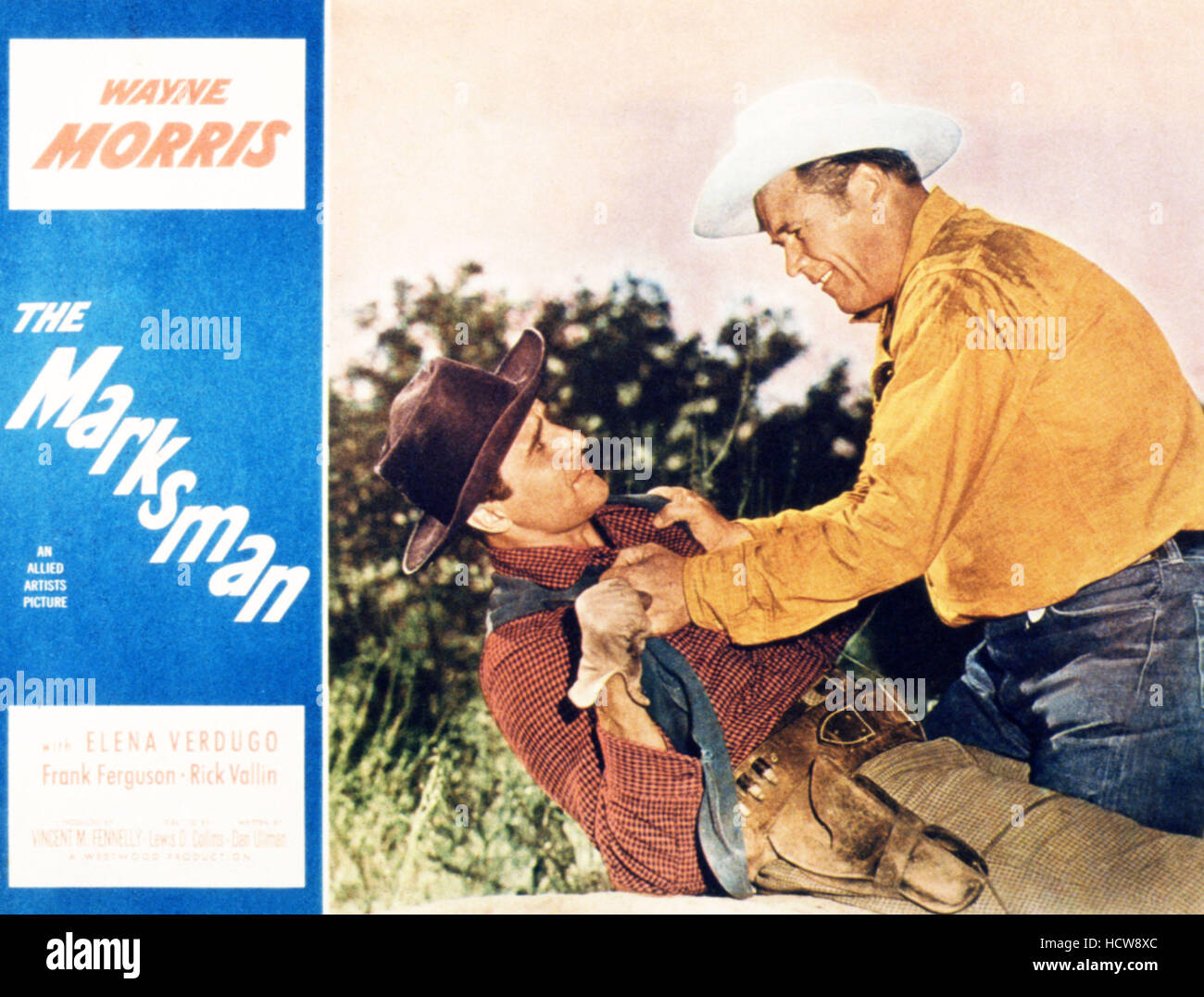 THE MARKSMAN, right: Wayne Morris on lobbycard, 1953 Stock Photo - Alamy