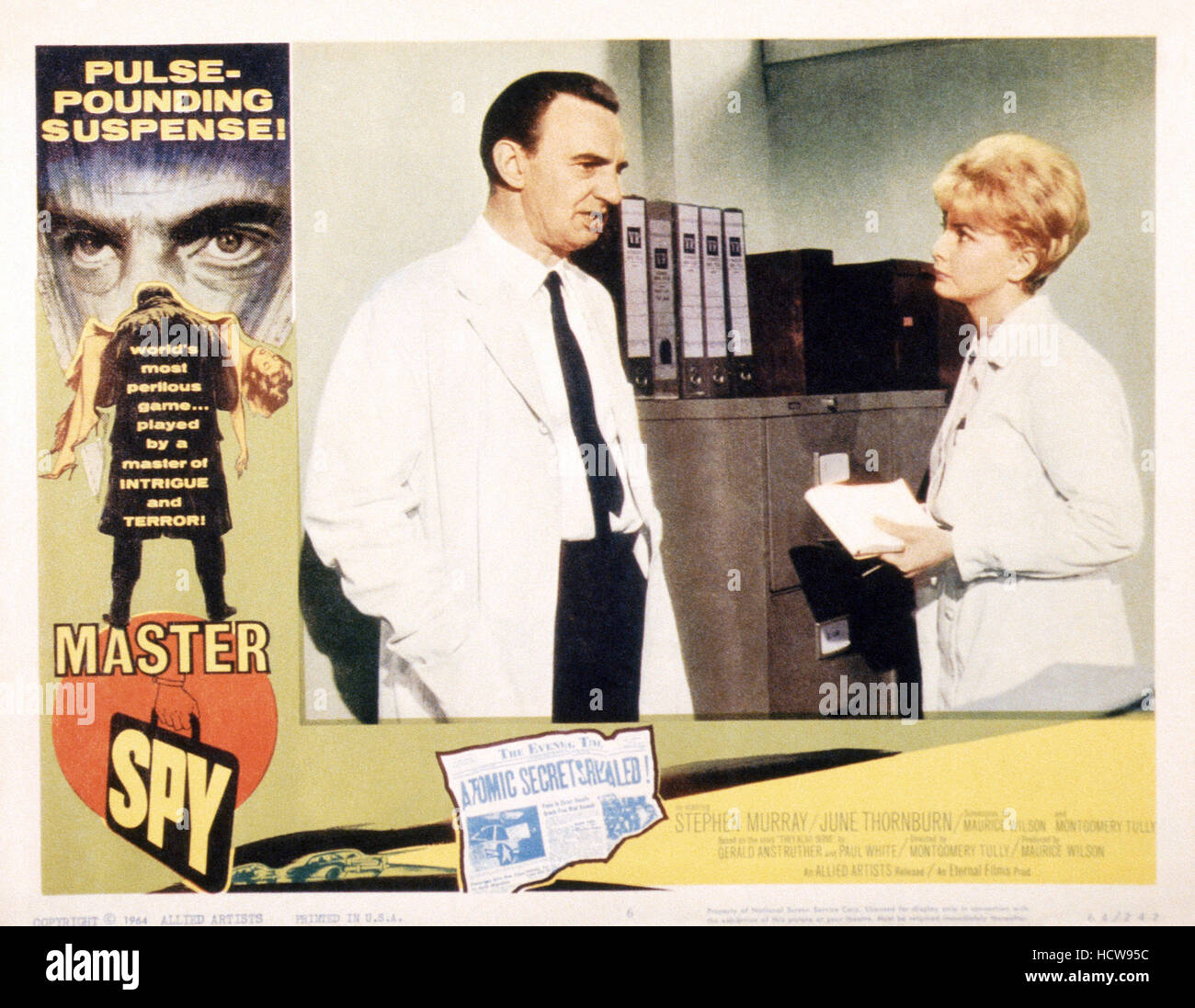 MASTER SPY, from left: Stephen Murray, June Thorburn, 1964 Stock Photo ...
