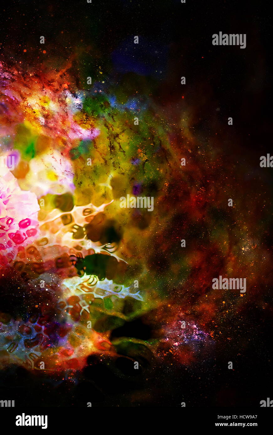 mystical cosmic scenery in color structure. color background Stock ...