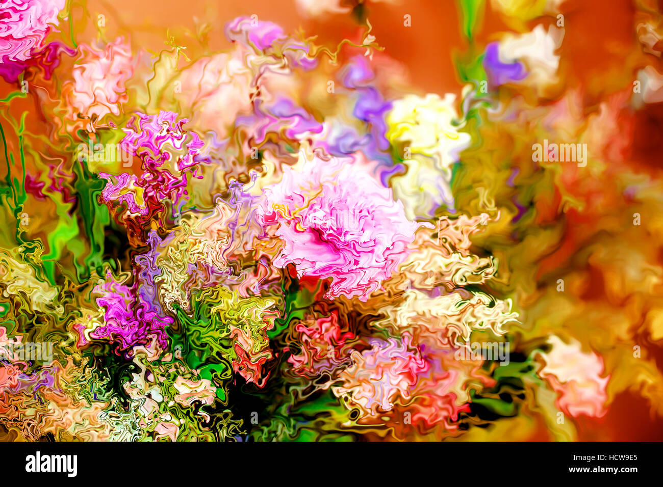 Abstract colorful design with flower. Computer art Stock Photo - Alamy